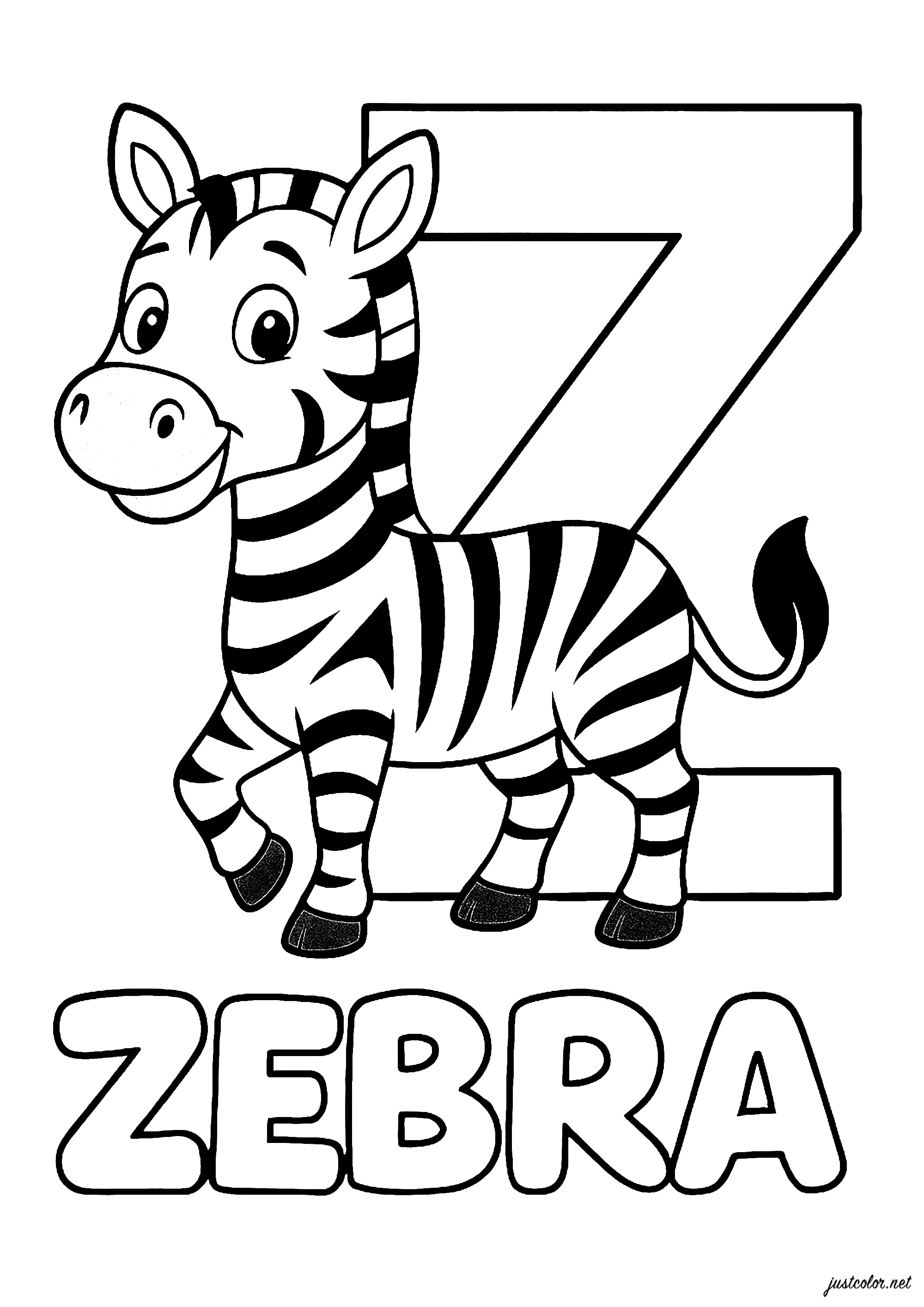 Pagina Da Colorare Di Una Simpatica Zebra