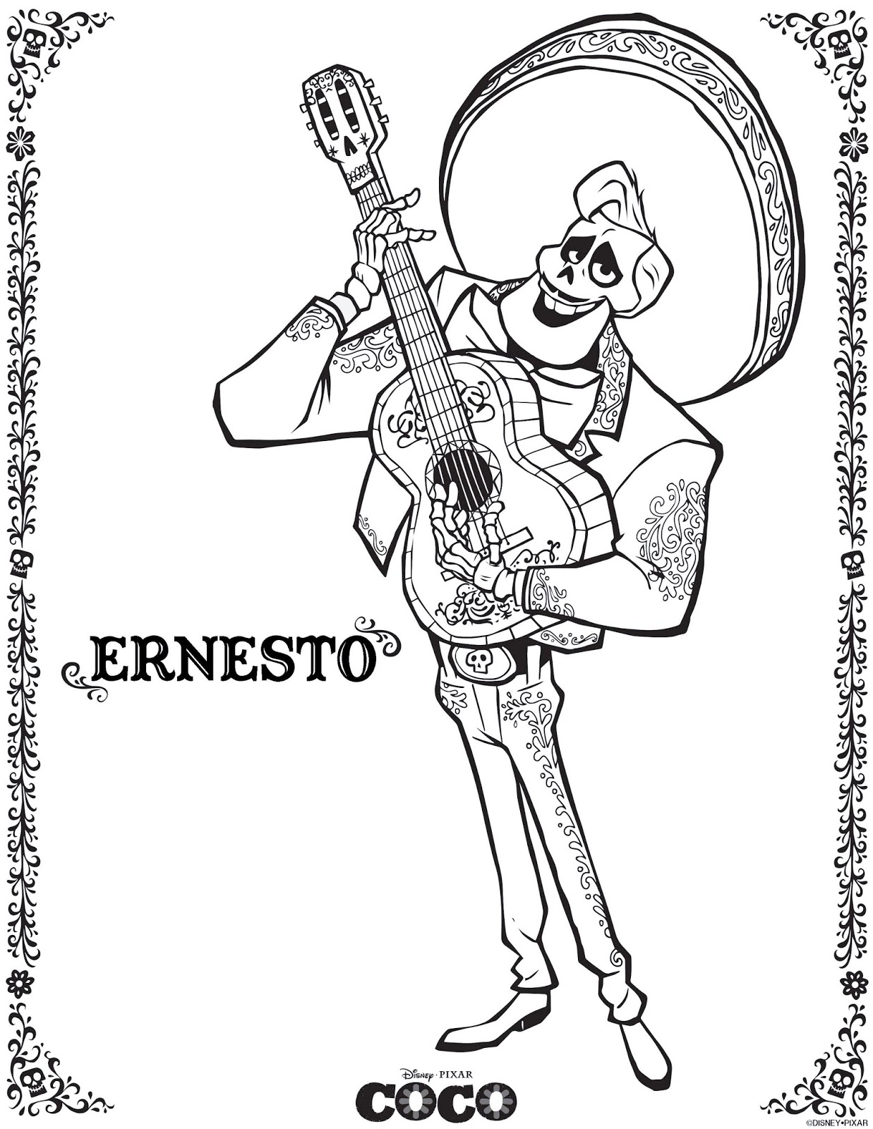 Da stampare, il coloriage di Coco (Disney / Pixar) - Pagine Coco da ...