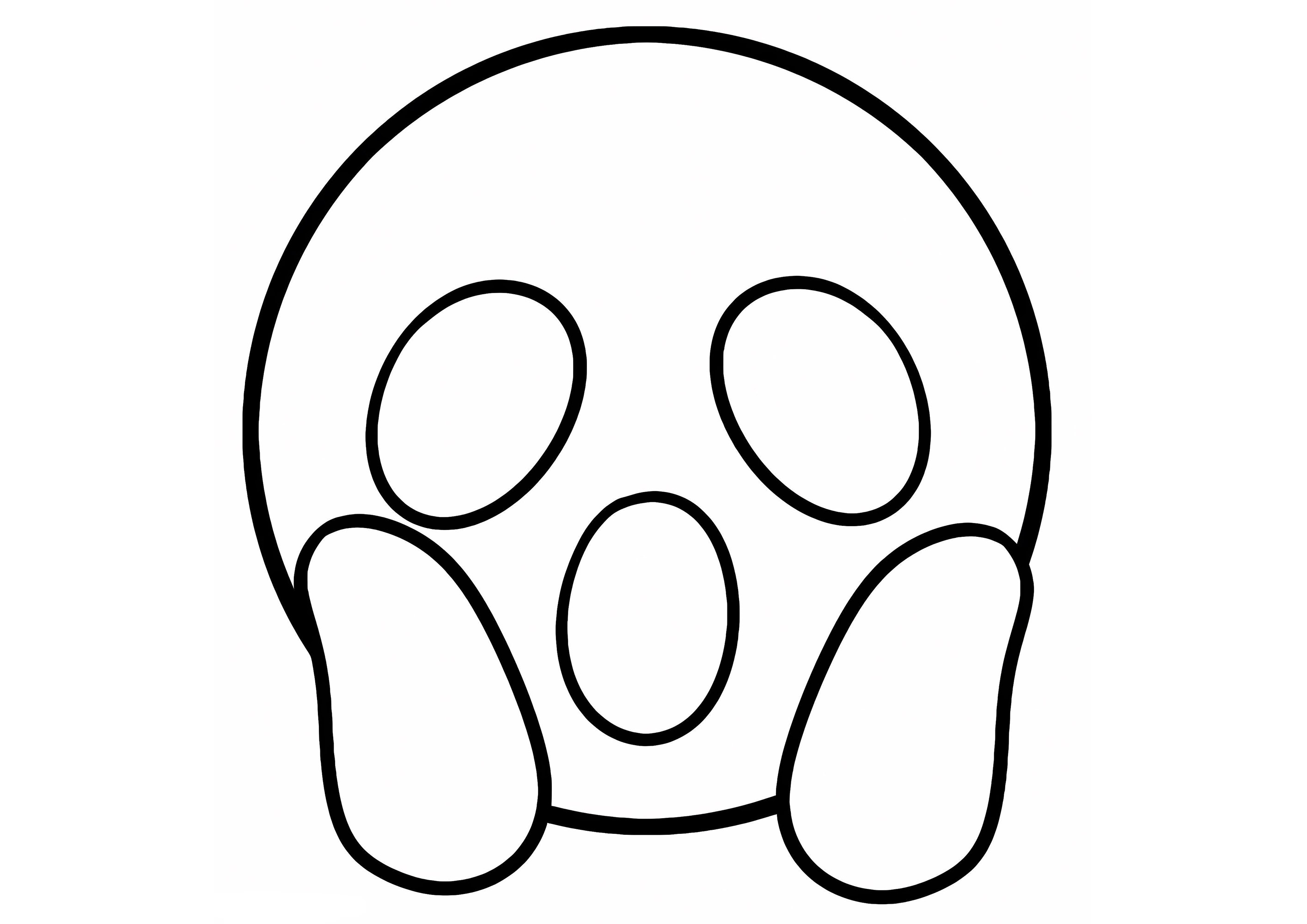 Emoji spaventata - Pagine Emoji da Colorare