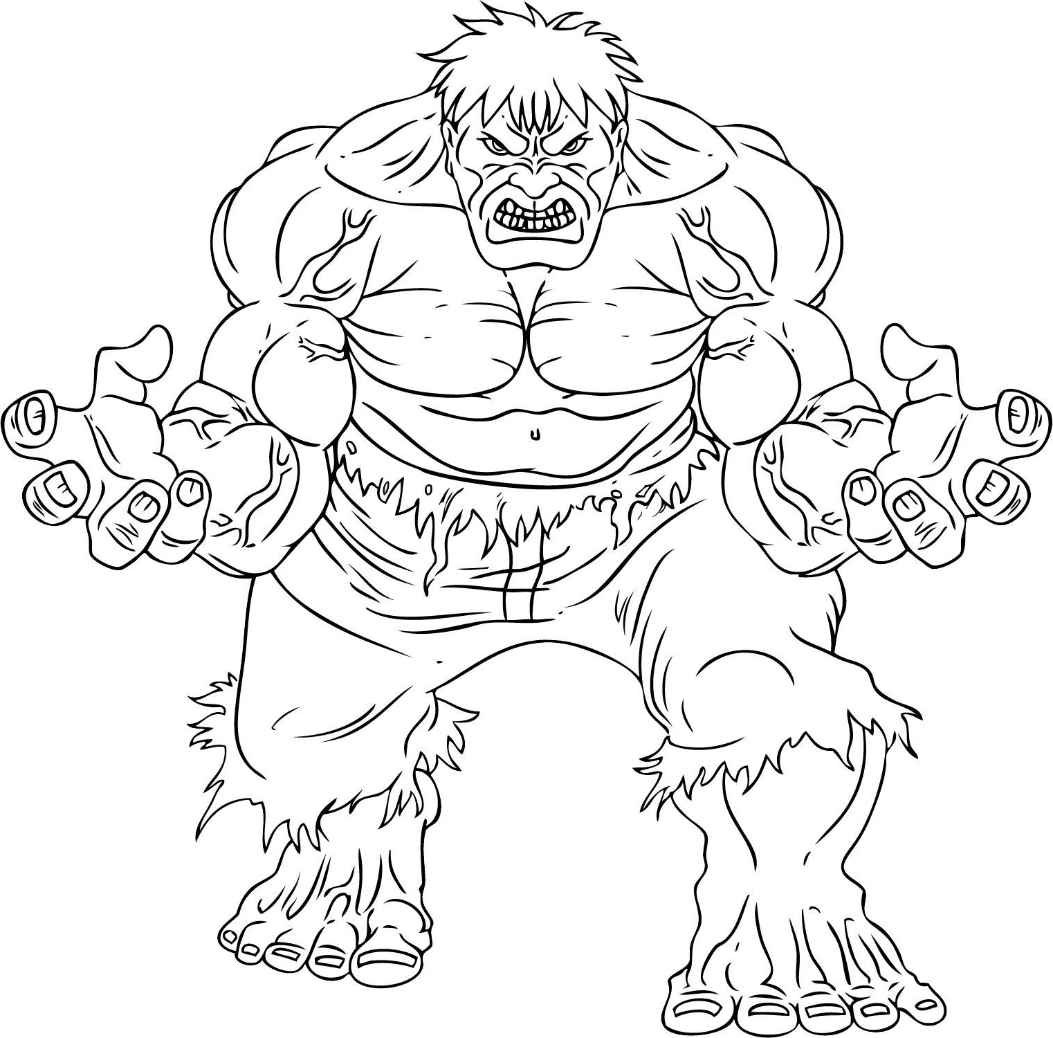 Disegni di Hulk da colorare per bambini - Pagine Hulk da Colorare