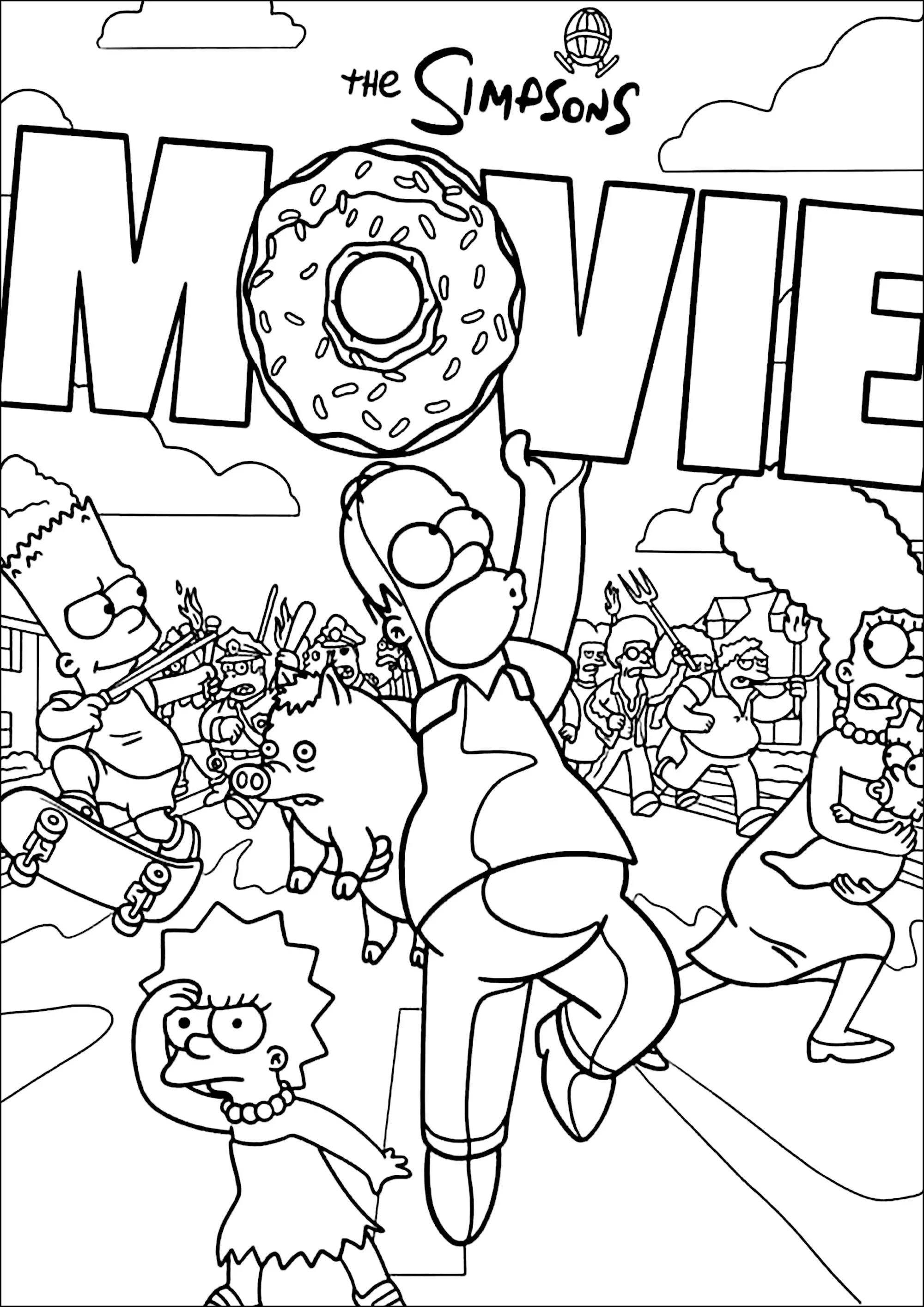 Poster del film dei Simpson - Pagine I Simpson da Colorare