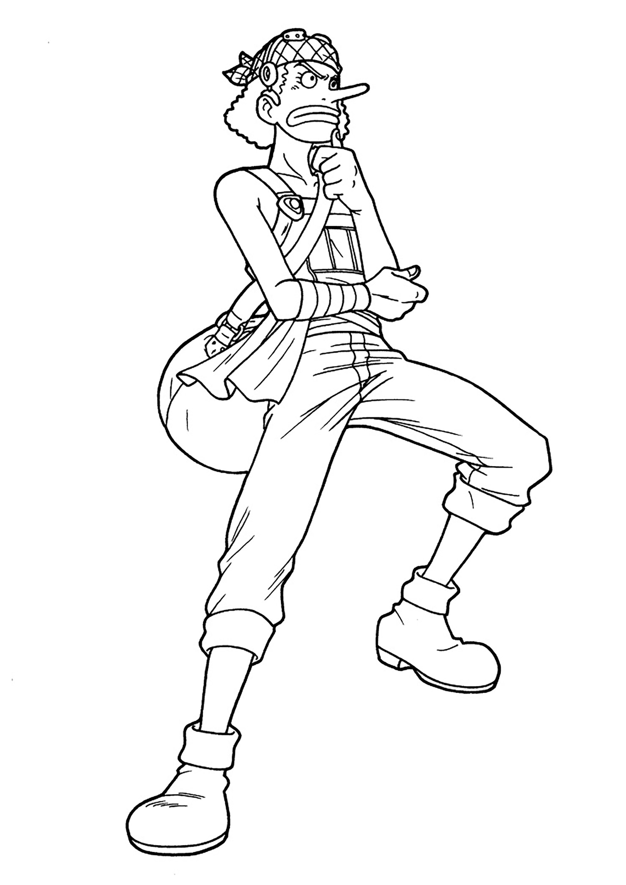 Usopp - Pagine One Piece da Colorare