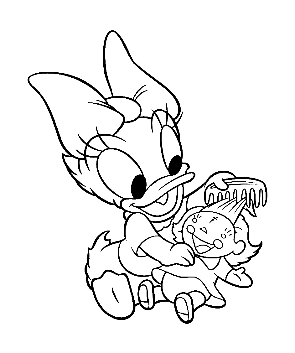 Daisy disegno gratuito da stampare e colorare - Pagine Paperina da Colorare