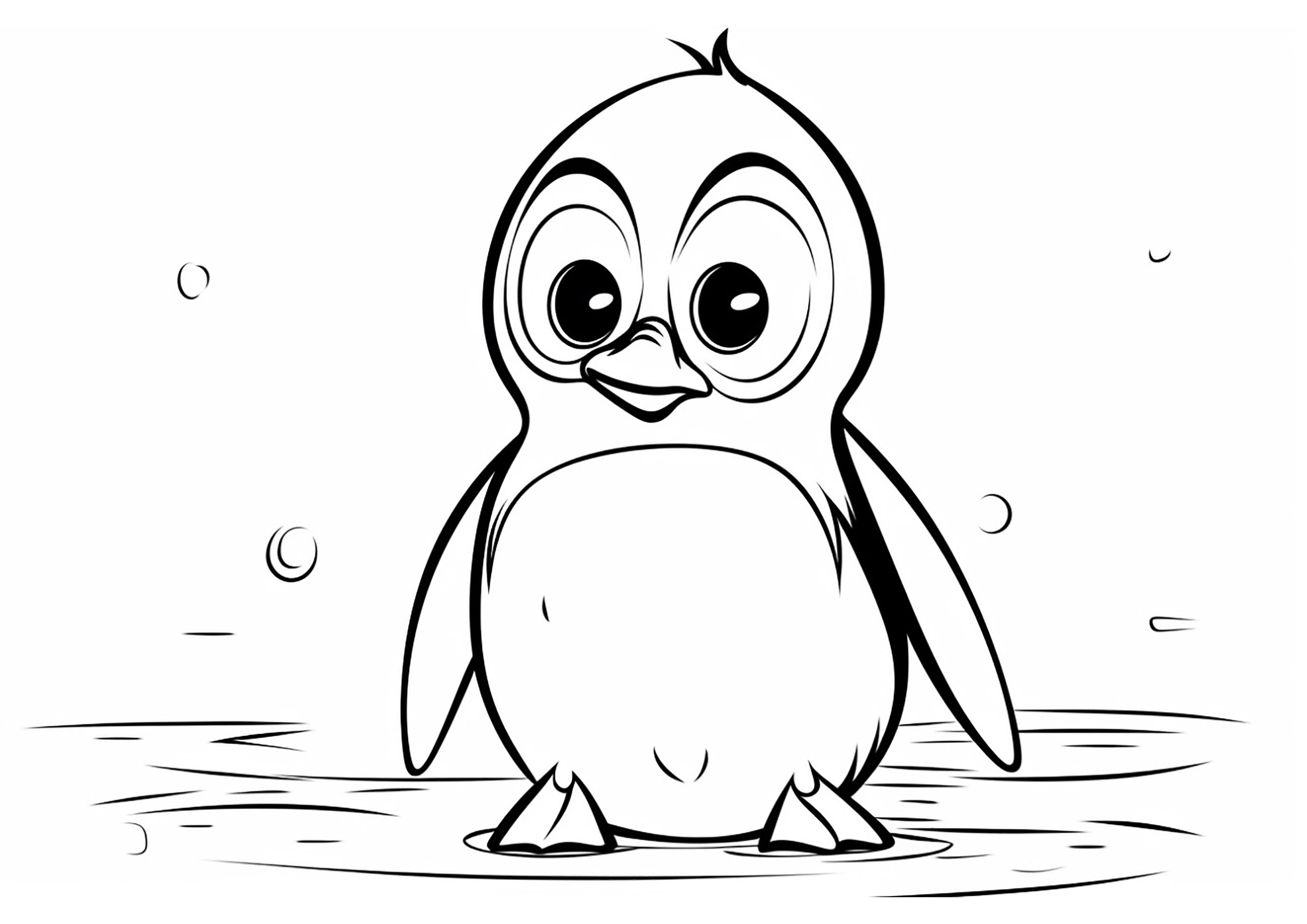 Piccolo pinguino - Disegni de Pinguini facili da colorare per bambini Piccolo pinguino - Disegni de Pinguini facili da colorare per bambini