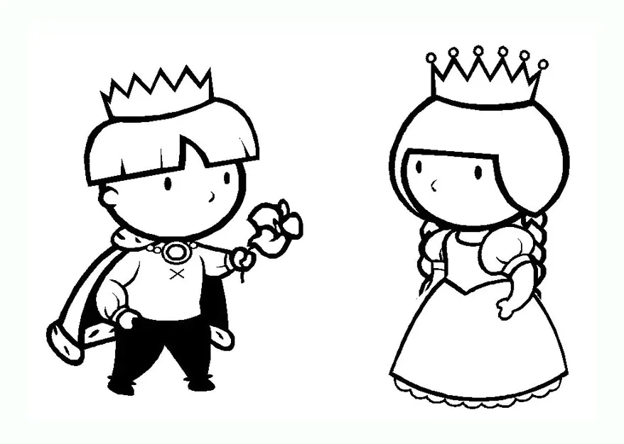 Disegno da colorare di re e regina per bambini. - Pagine Re e Regine da ...