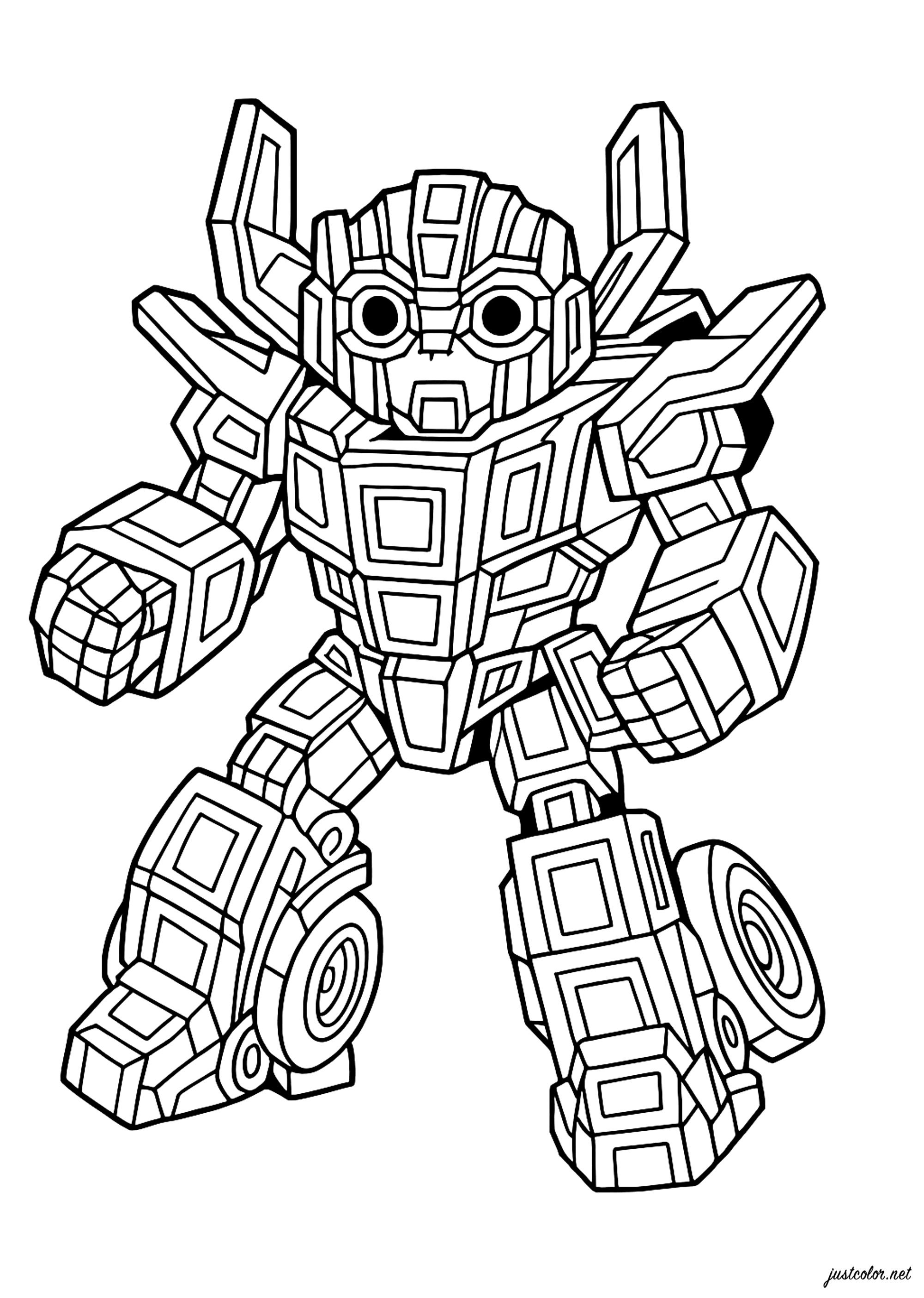 Robot pronto per l'avventura - Pagine Robots da Colorare