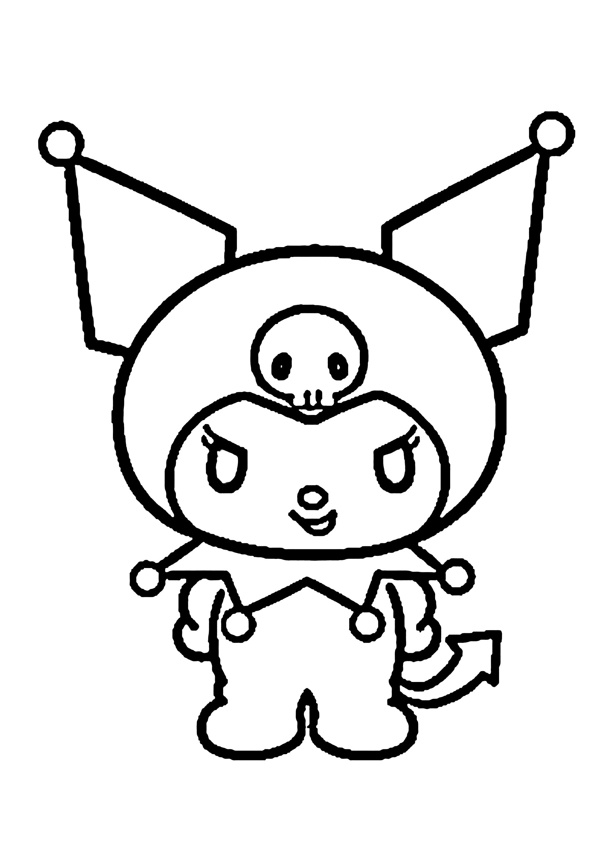 Colorazione semplice di Kuromi - Pagine Sanrio da Colorare