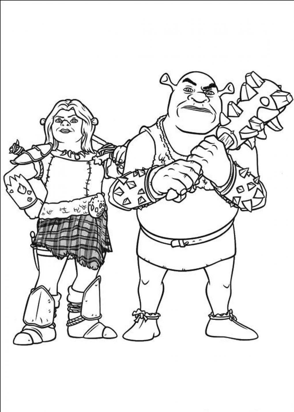 Disegno da colorare di Shrek per bambini - Pagine Shrek da Colorare