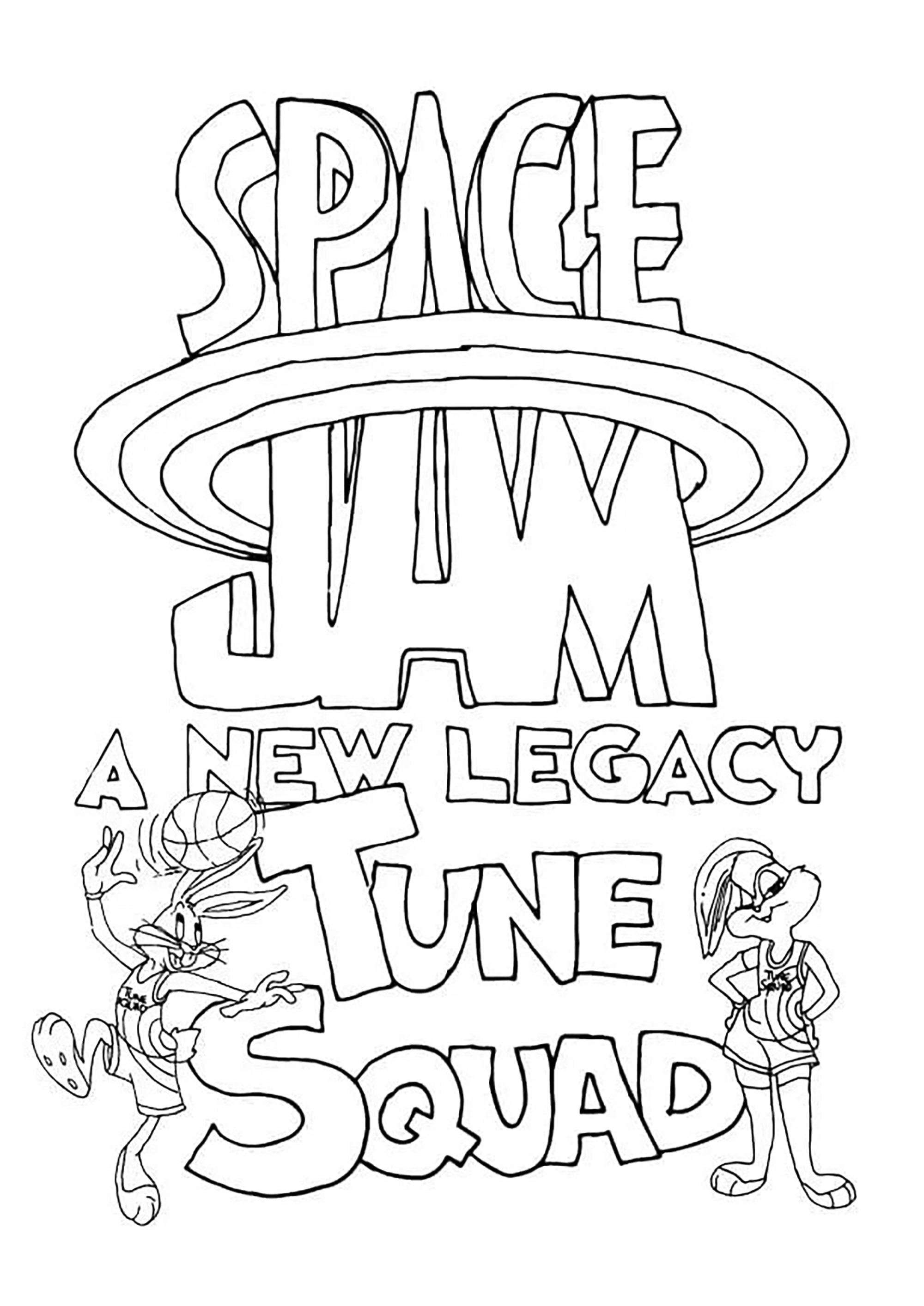 Disegni da colorare di space-jam gratuiti per bambini - Pagine Space Jam da Colorare