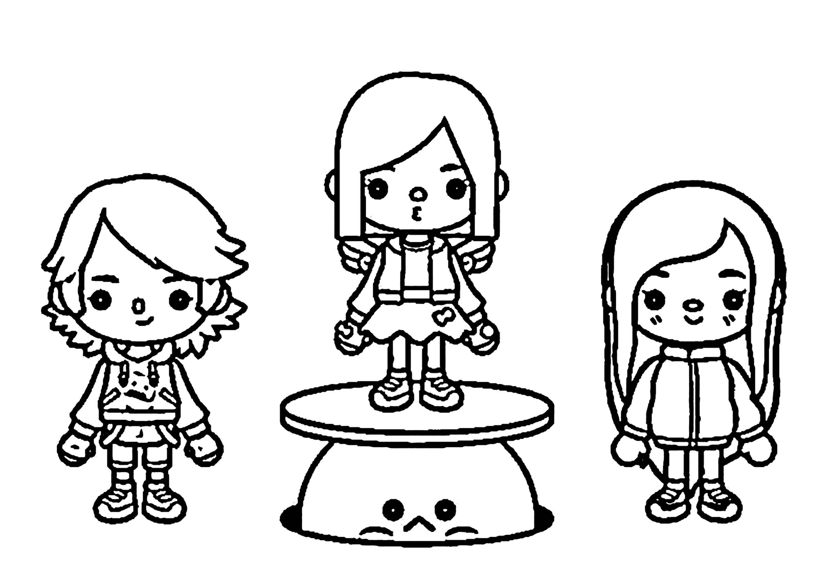 Tre ragazze di Toca Boca - Pagine Toca Boca da Colorare