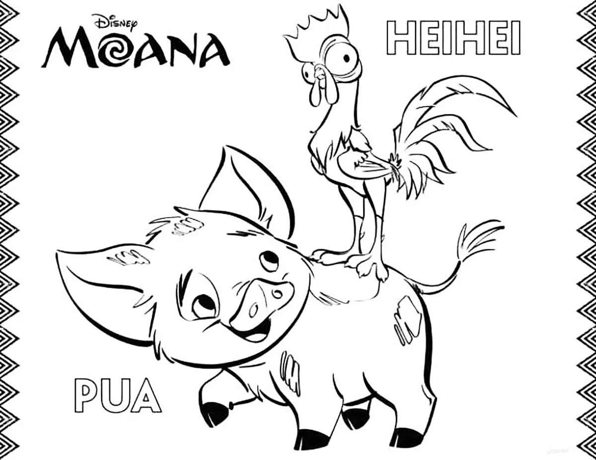 Disegno di Vaiana da stampare e colorare gratis - Pagine Vaiana da Colorare