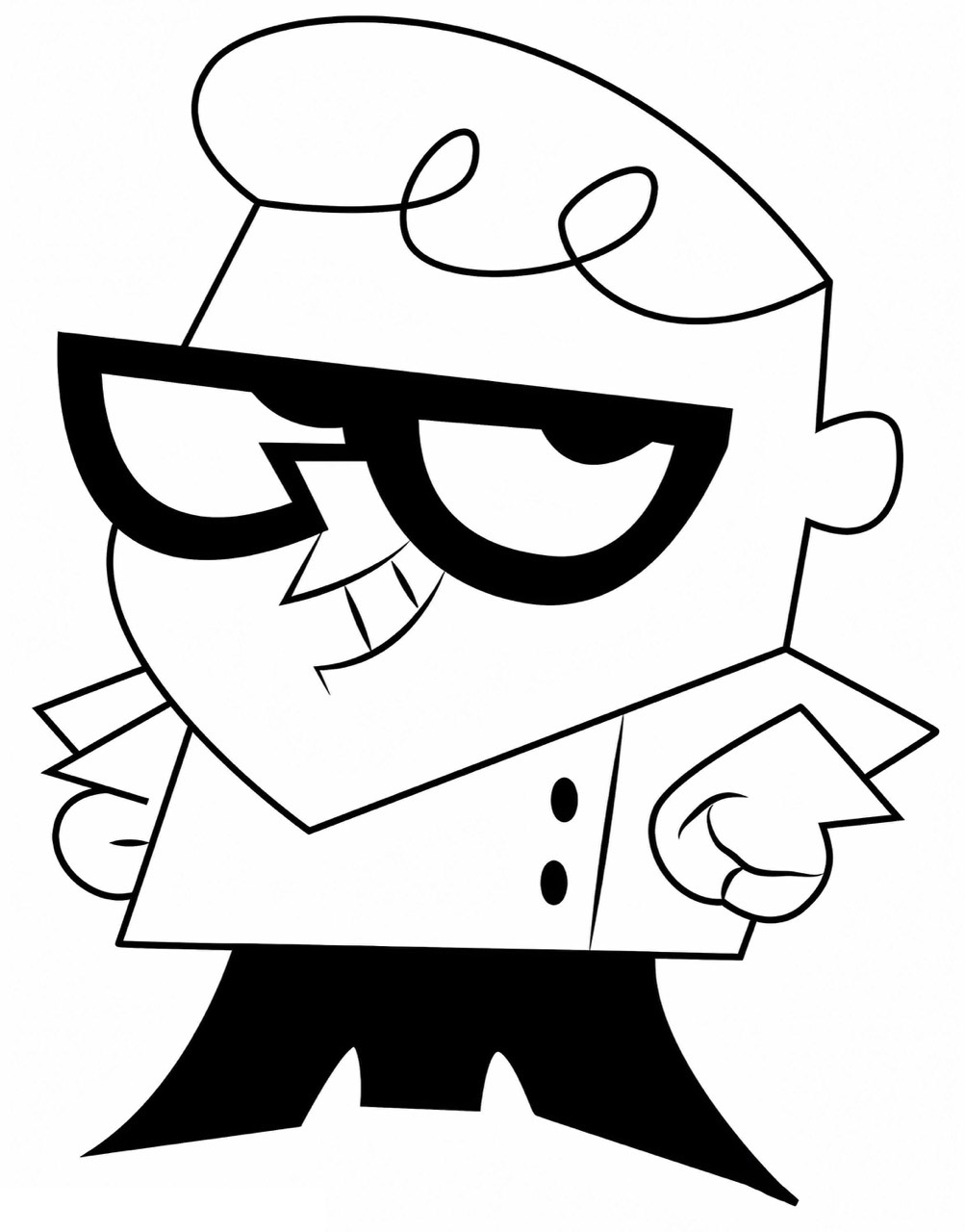 O Dexter tem uma ideia - Páginas de Dexter para colorir para crianças