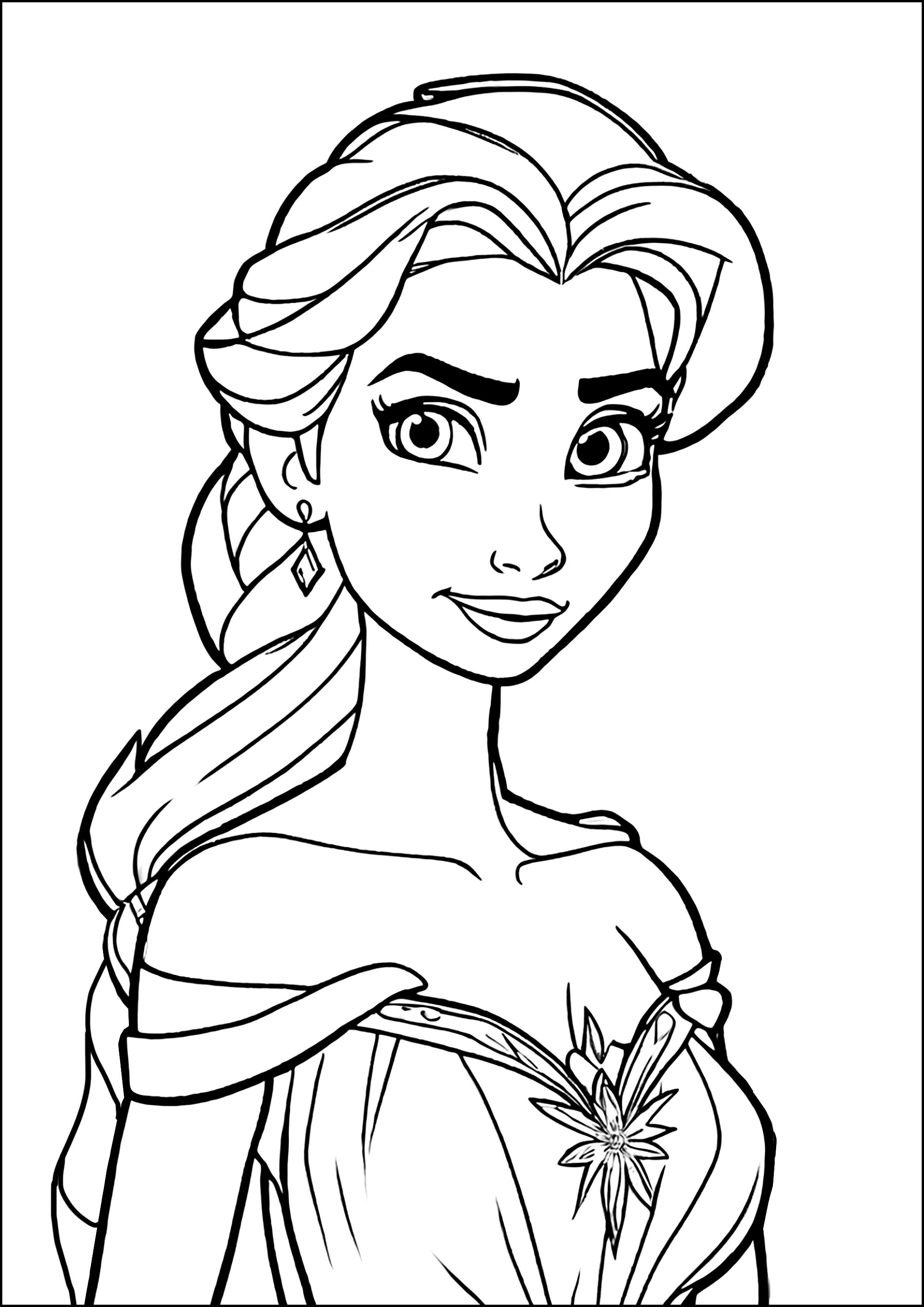 Esla com um olhar severo - Páginas de Frozen: O Reino do Gelo para ...