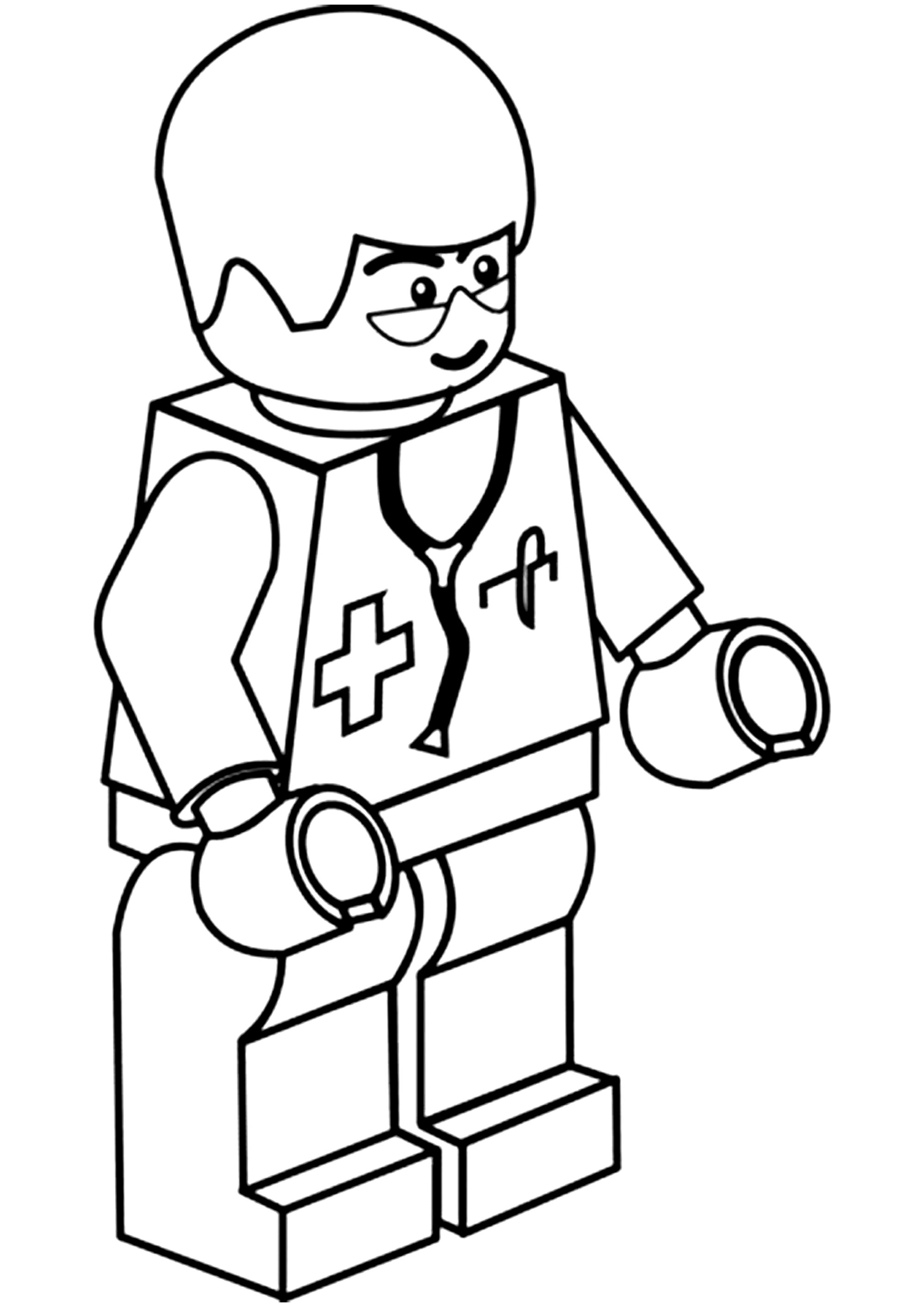 Médico - Páginas de Legos para colorir para crianças