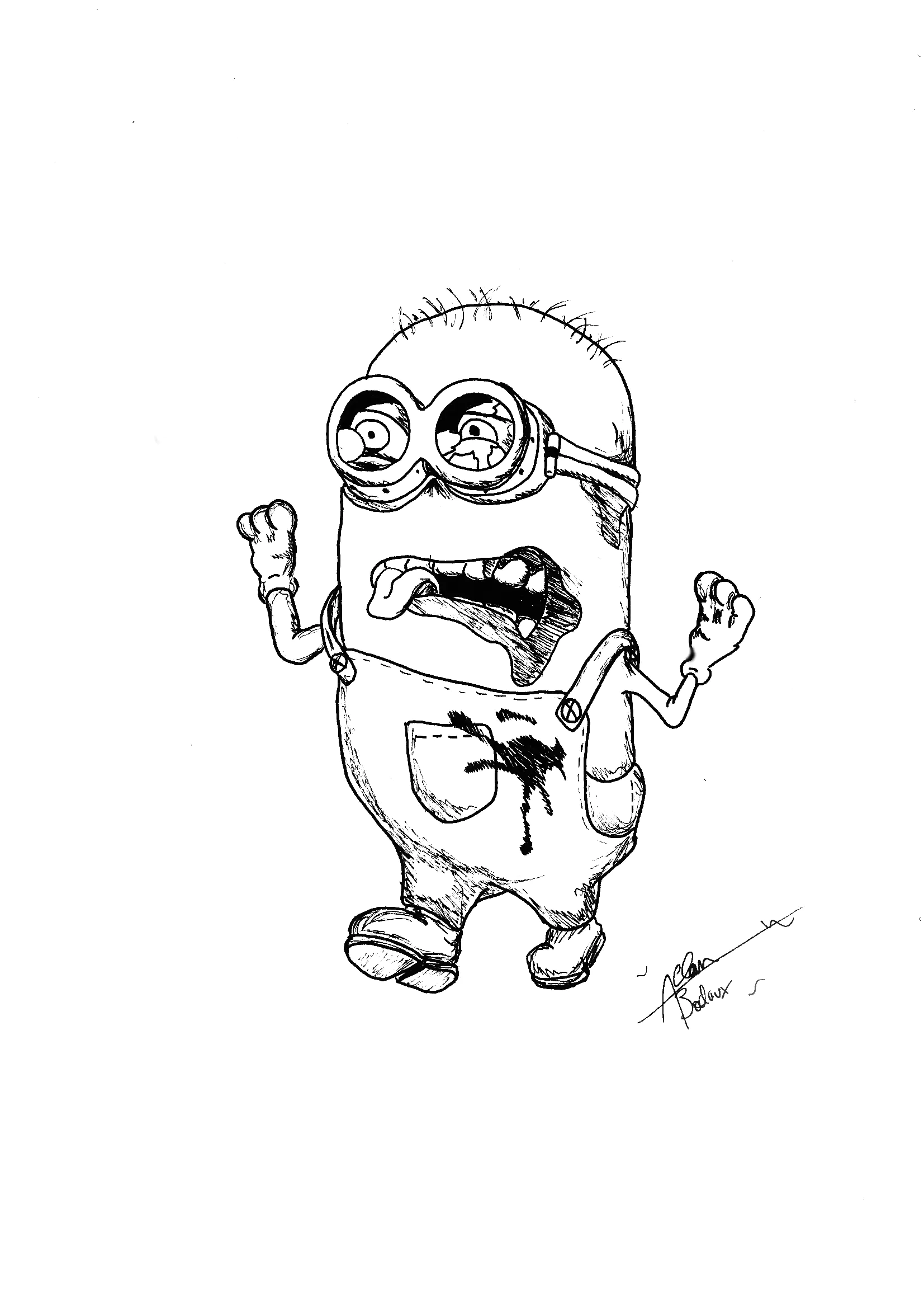 Um lacaio zombie - Páginas de Minions para colorir para crianças