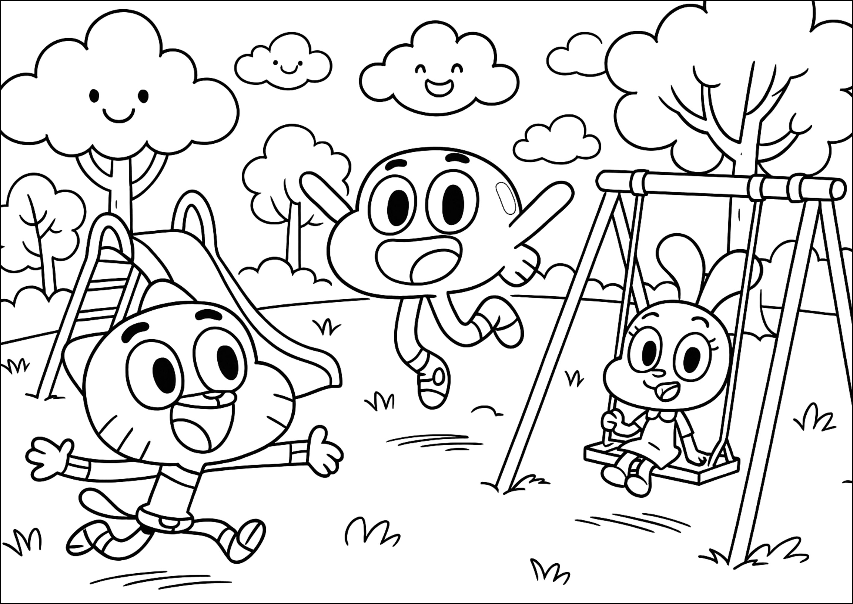 Jogos alegres no parque ensolarado - Páginas de O Incrível Mundo de ...