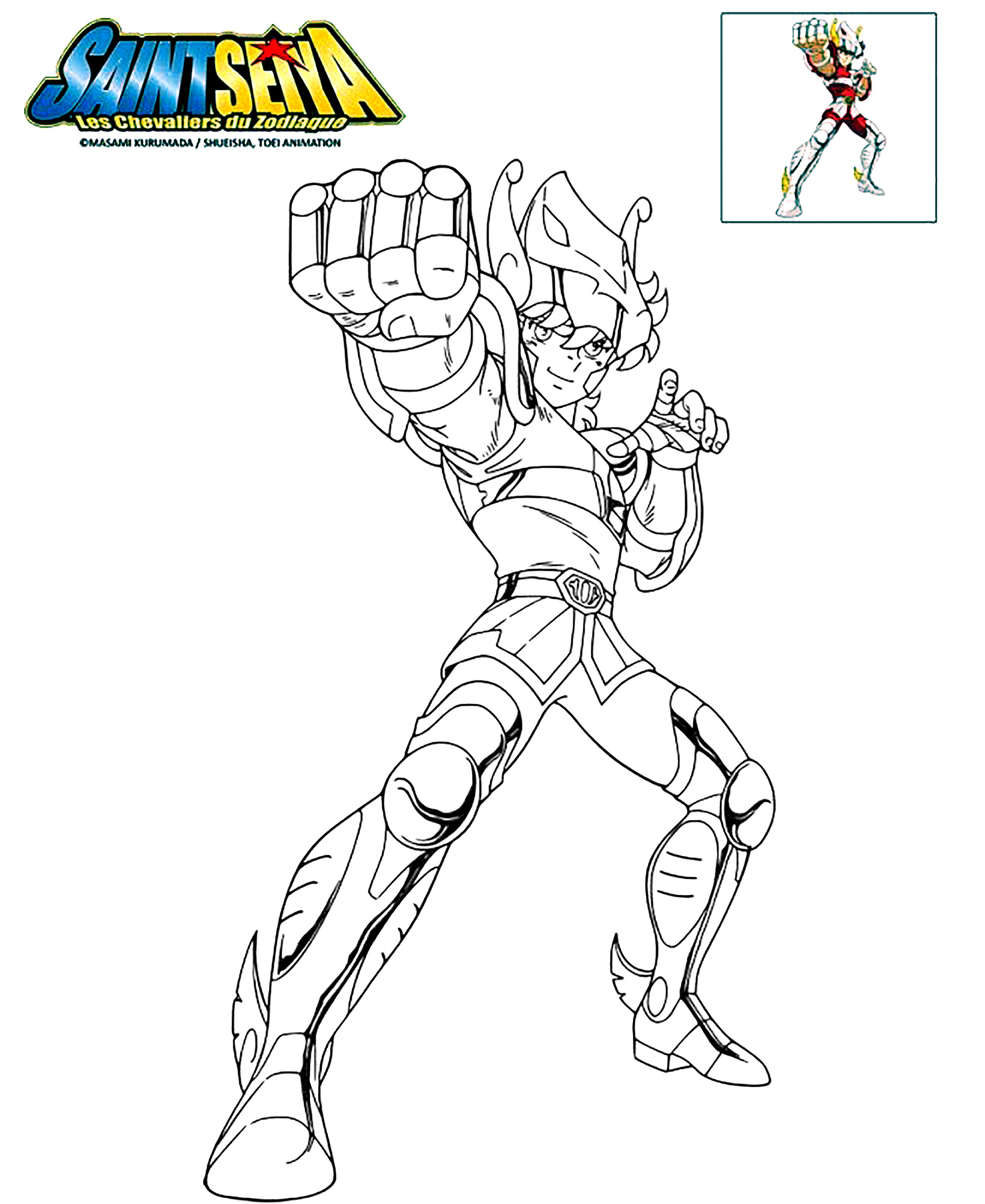 Seiya de Pégaso - Páginas de Os Cavaleiros do Zodíaco para colorir para ...