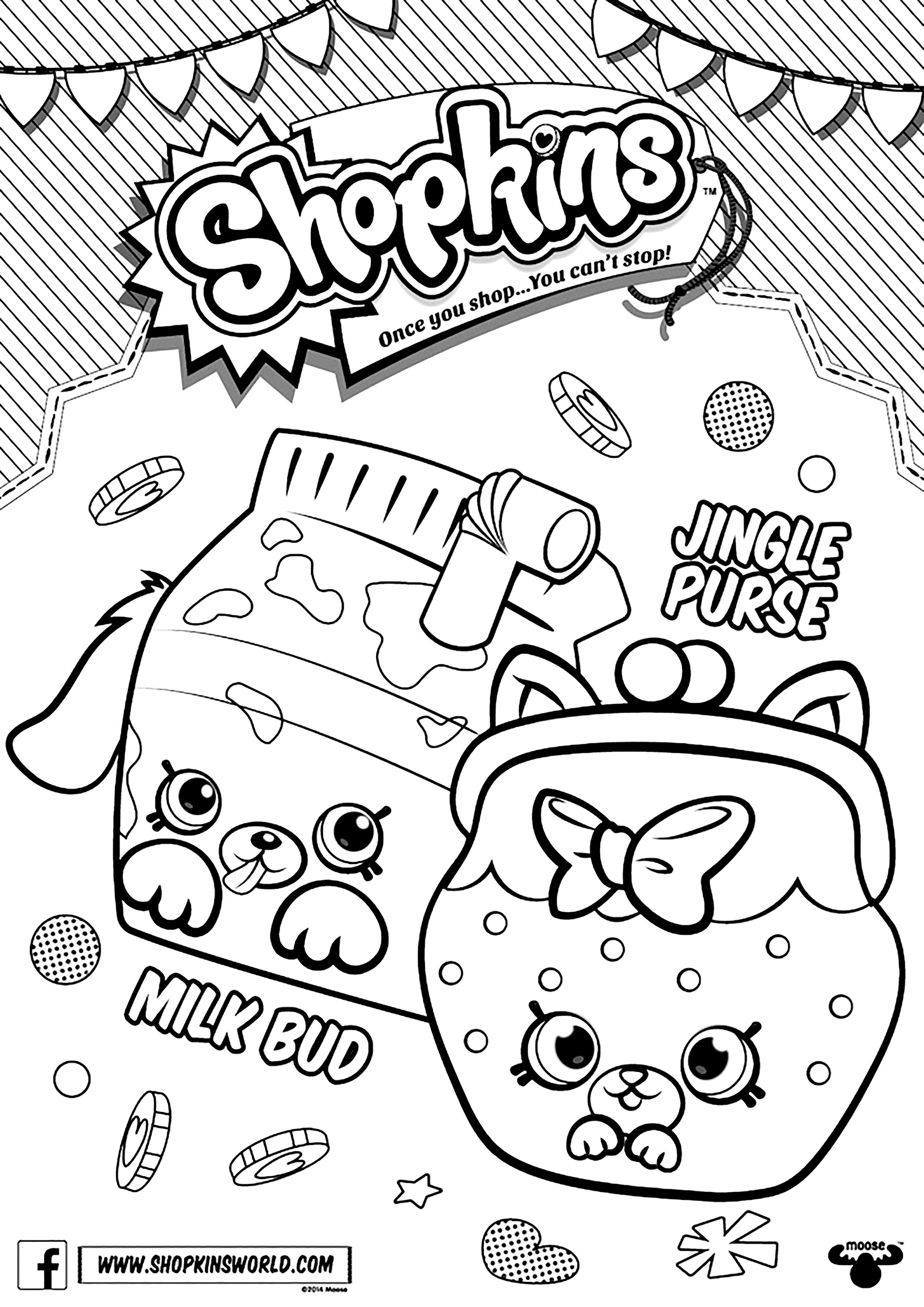 Shopkins : Bolsa da selva - Páginas de Shopkins para colorir para crianças