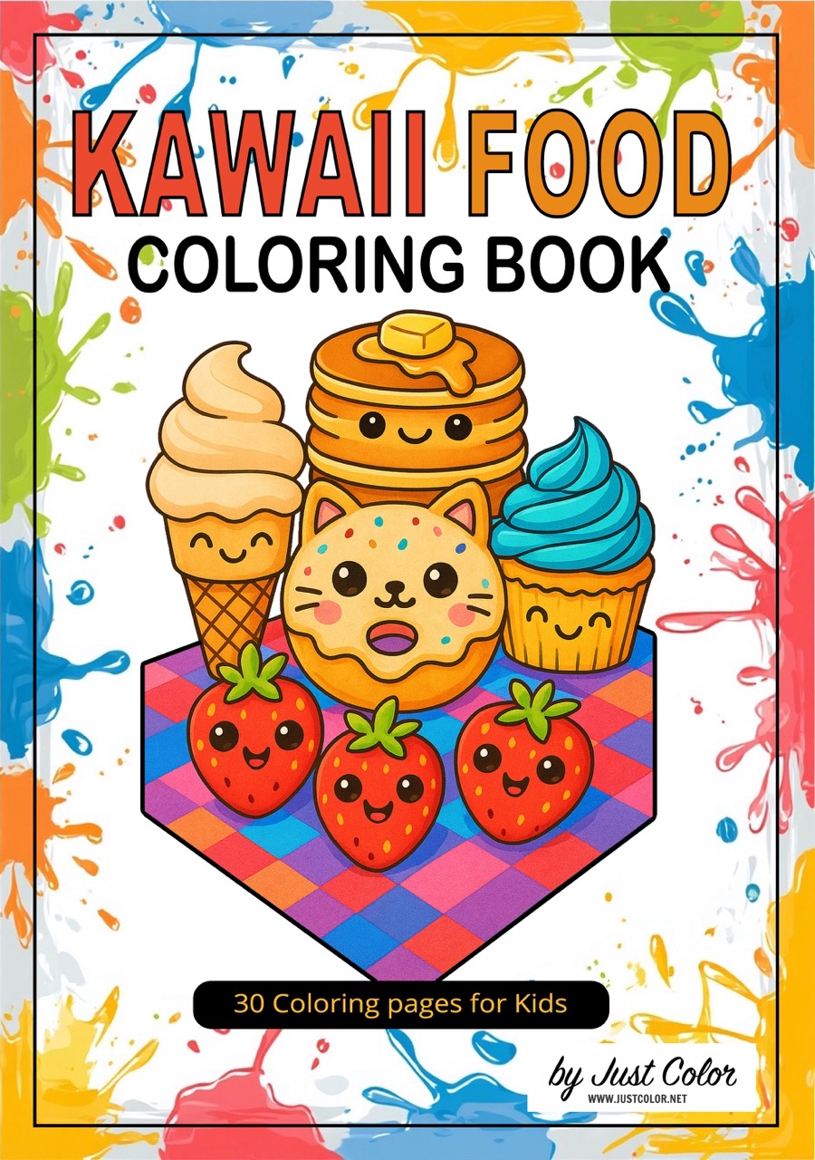 Kawaii Food Coloring Book for Kids – Just Color eBooks