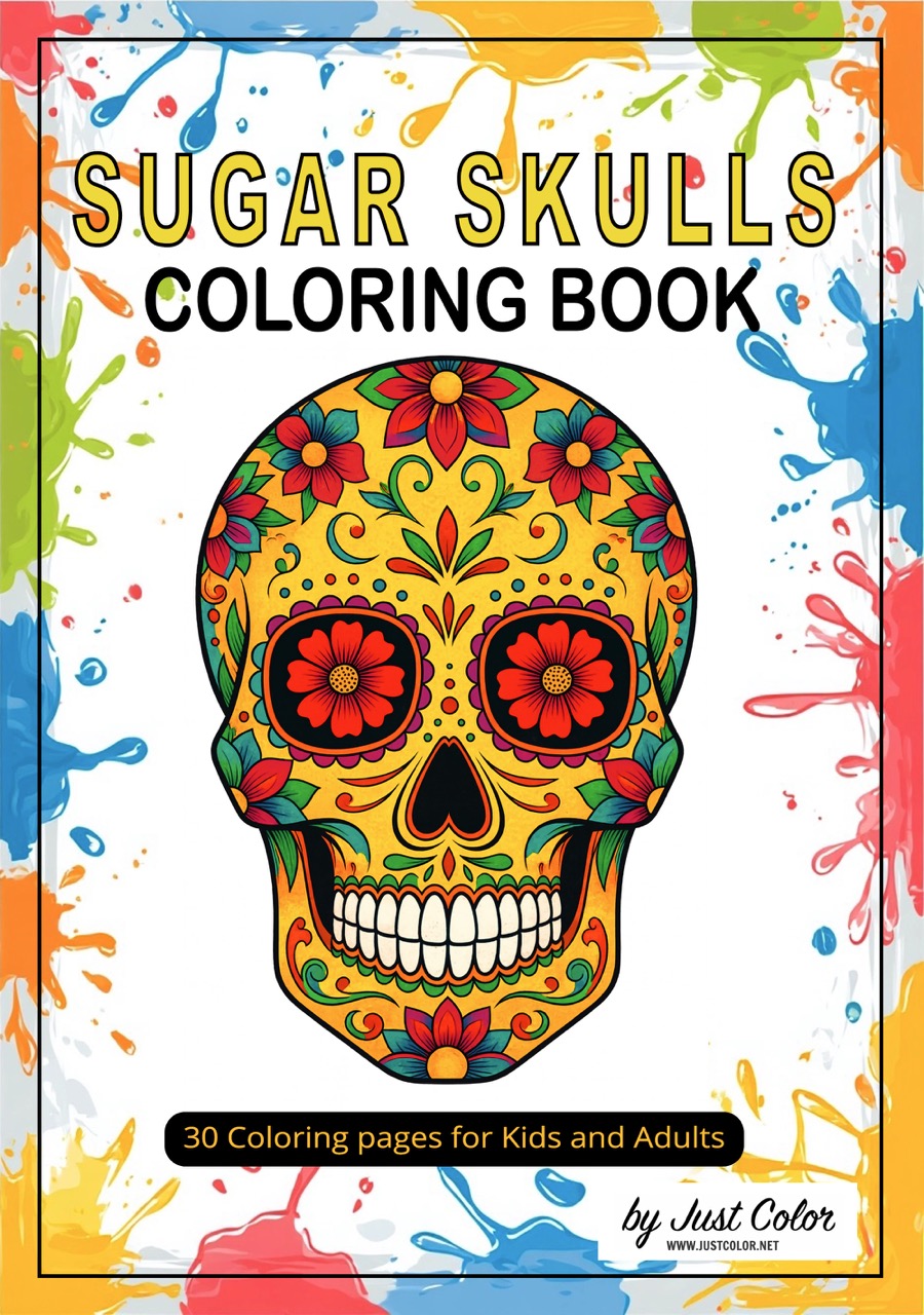Sugar Skulls Coloring Book for Adults – Just Color eBooks