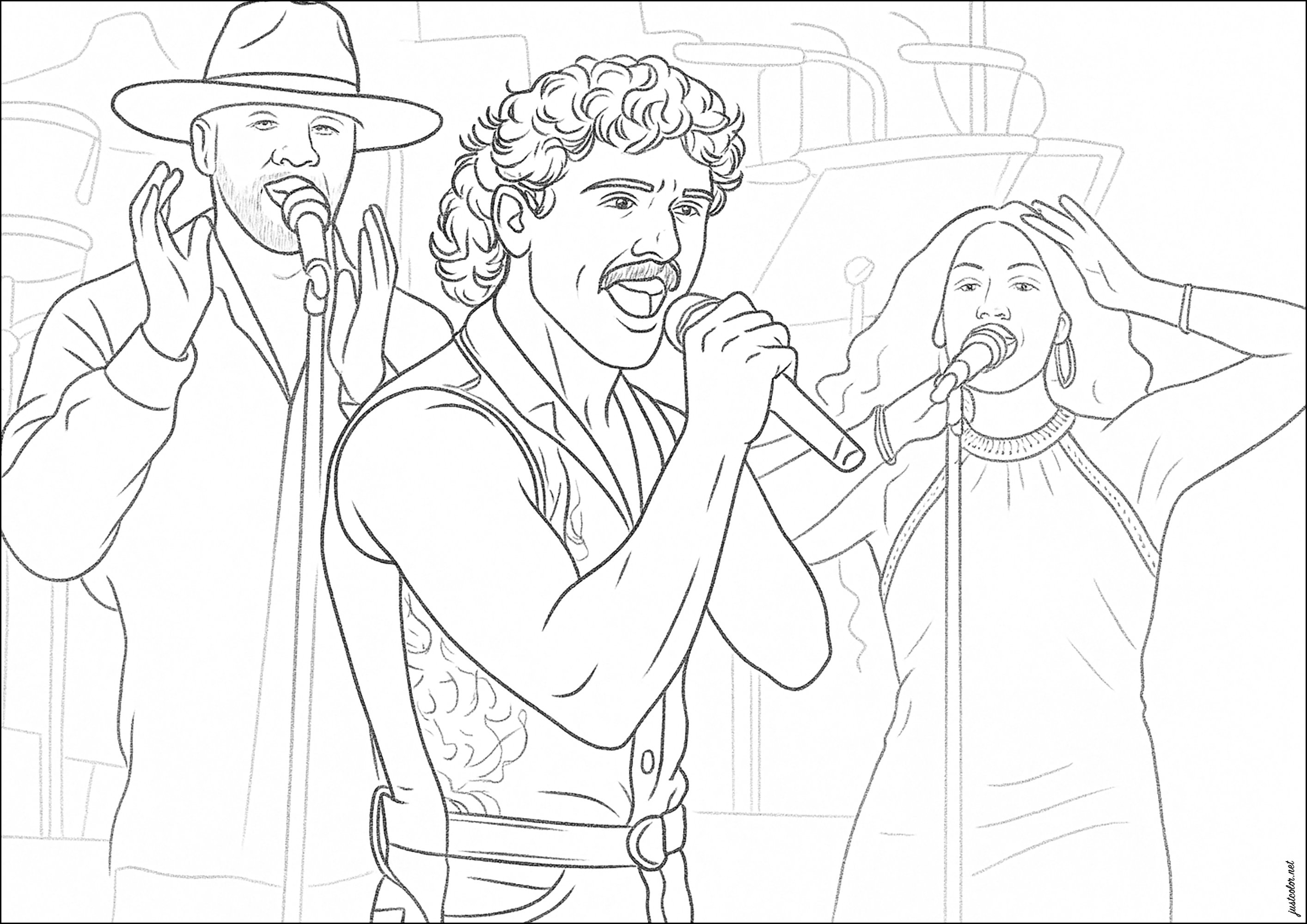 Chanteur Coloriage Imprimer Dessin La Coloriages Sketch Coloring Page