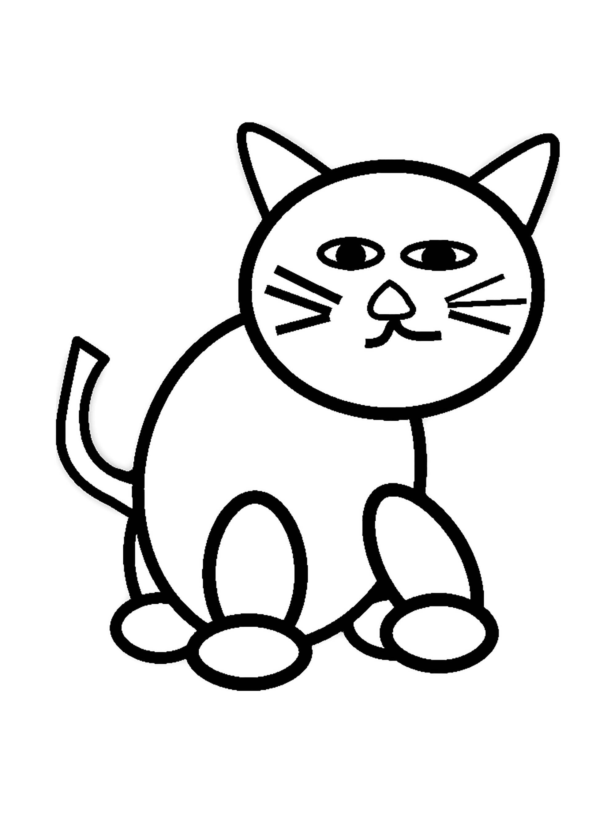 Coloriage de chat à colorier pour enfants - Coloriages de Chats à imprimer