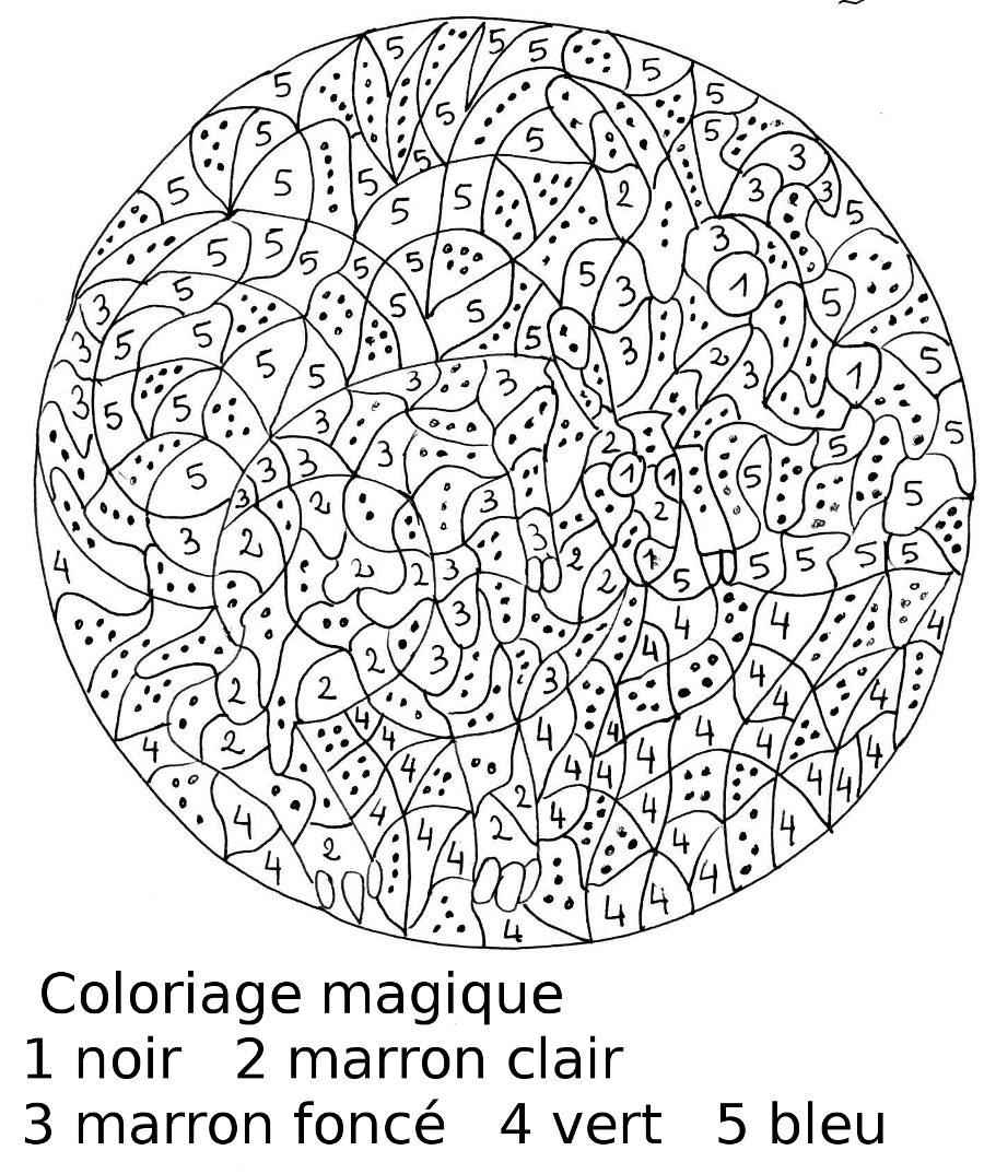 Magique - 3 - Coloriages de Coloriages magiques à imprimer