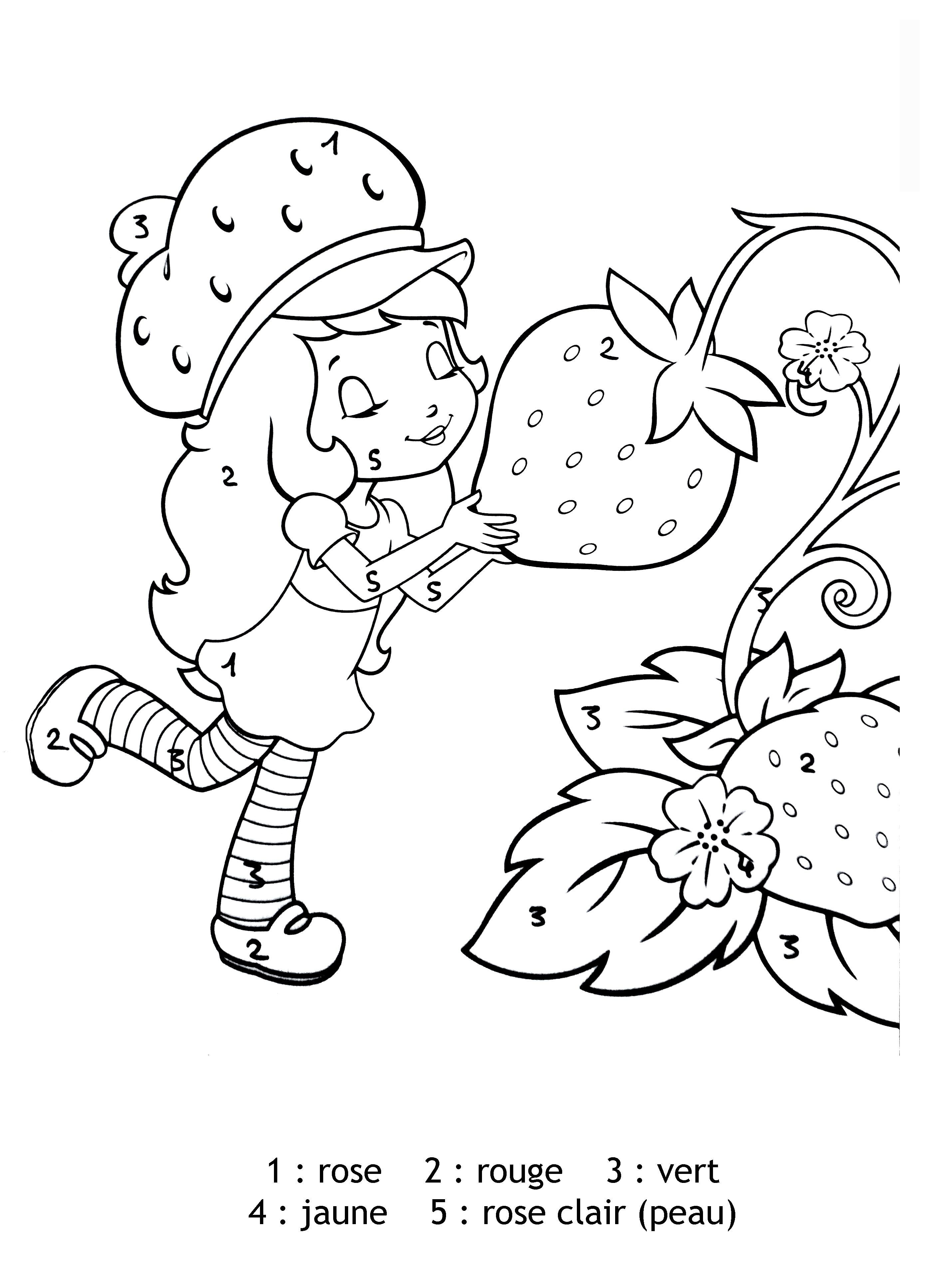 Magique charlotte aux fraises chiffres - Coloriages de Coloriages ...