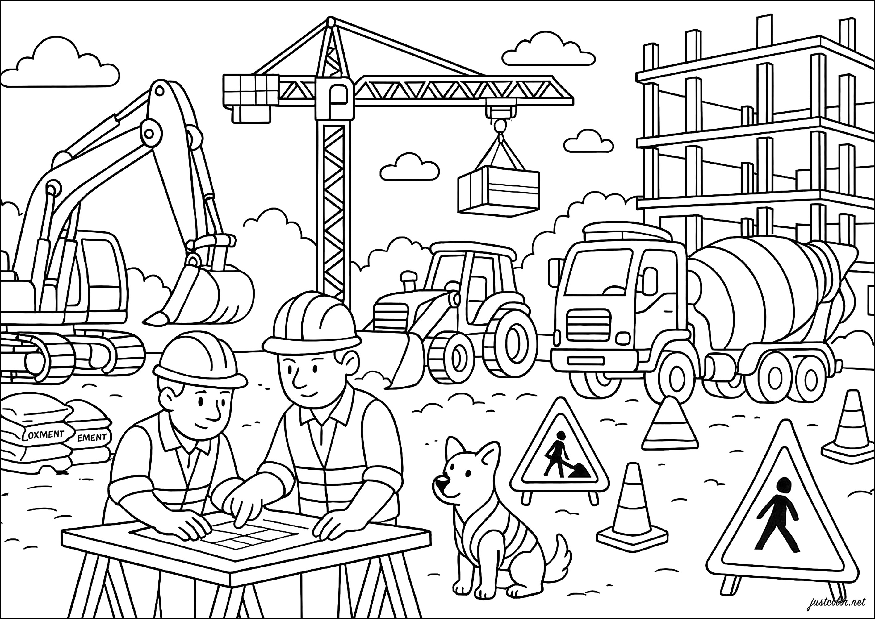 Chantier gigantesque - Coloriages de Construction et travaux de ...