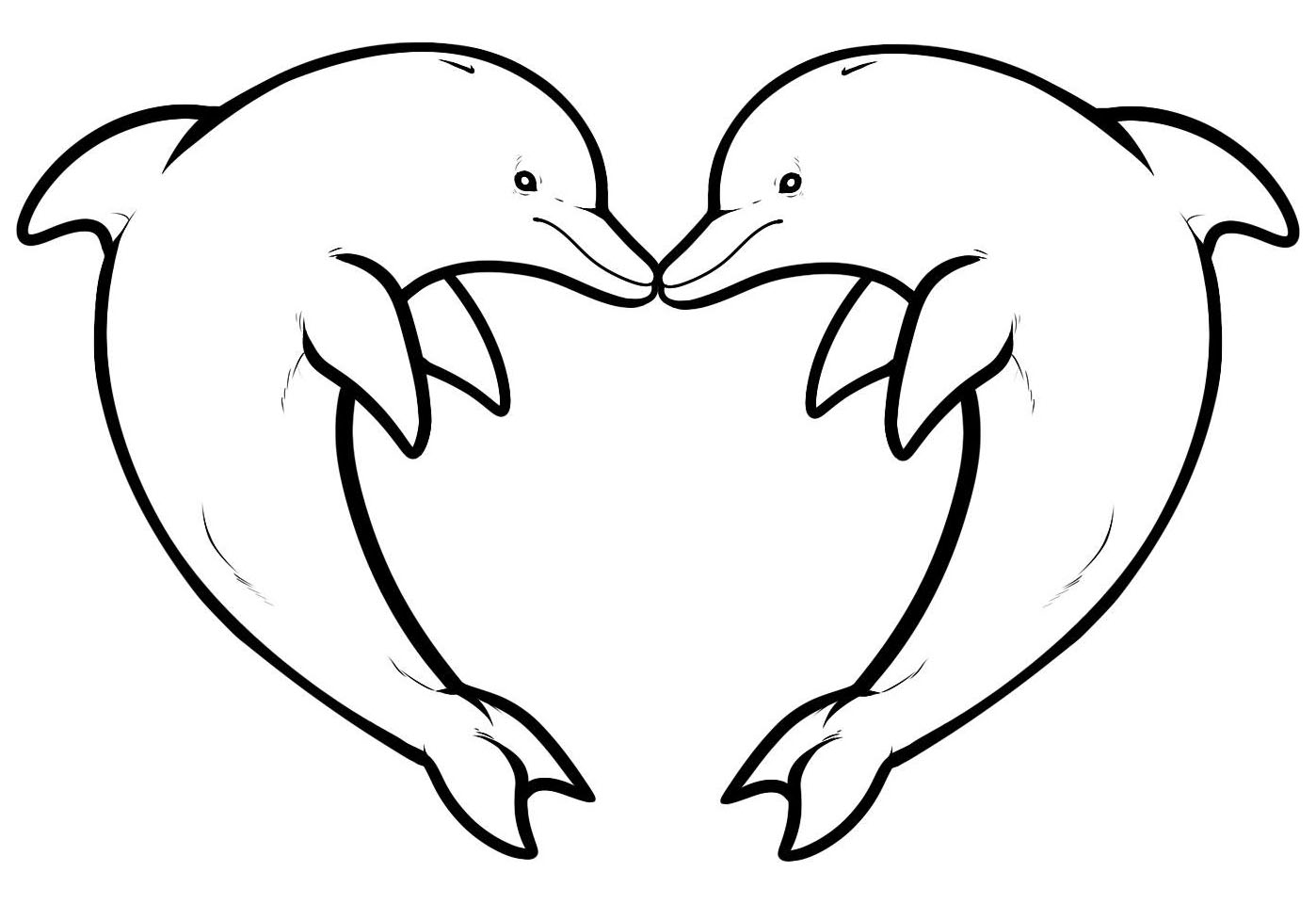 Coloriage de dauphin gratuit à colorier - Coloriages de Dauphins à imprimer