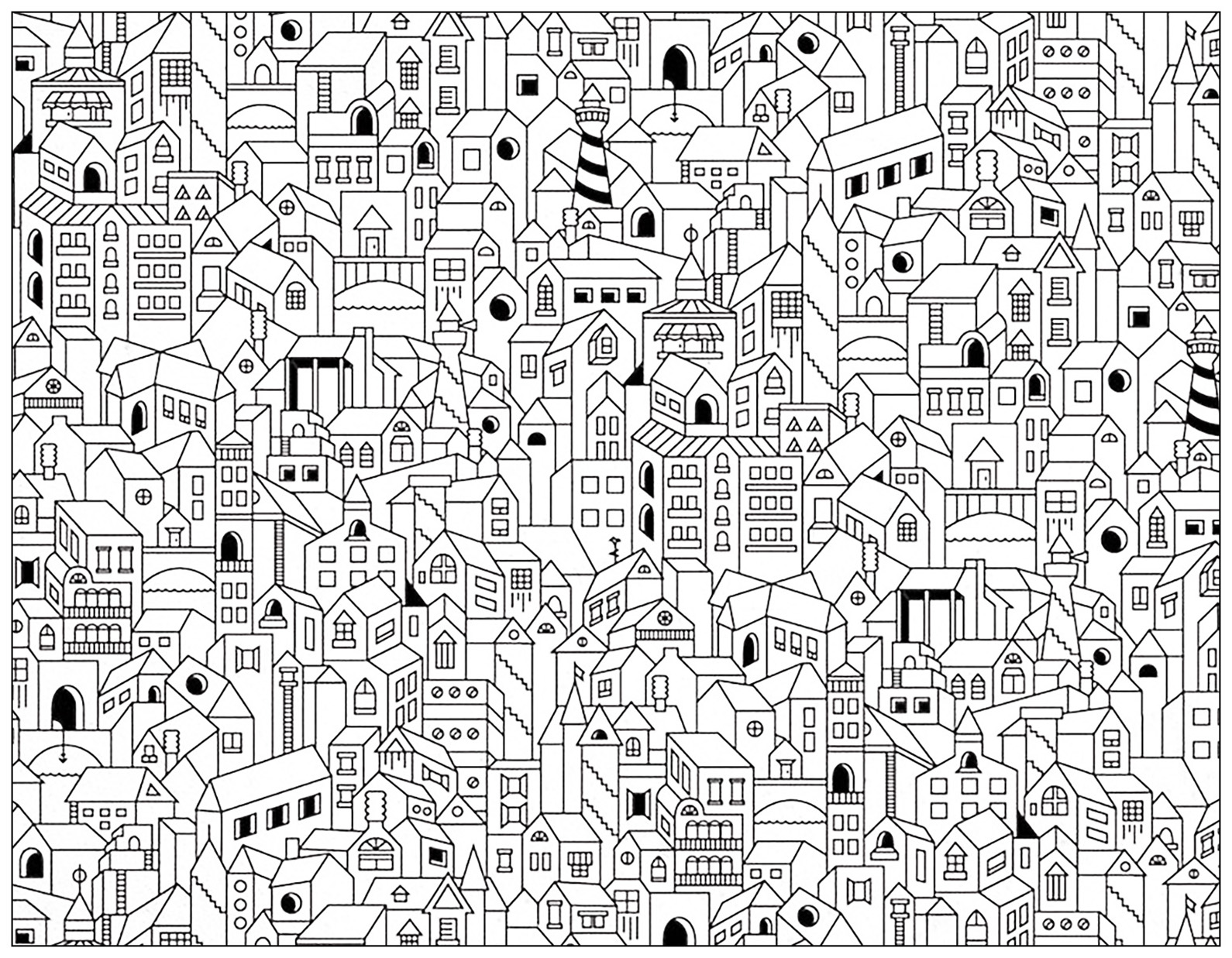 Doodle city - Coloriages de Doodle Art à imprimer pour enfants
