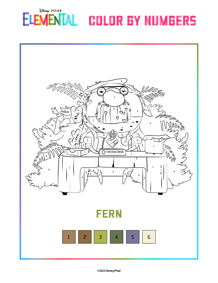 Élémentaire : Coloriage magique - Fern - Coloriages de Élémentaire à ...