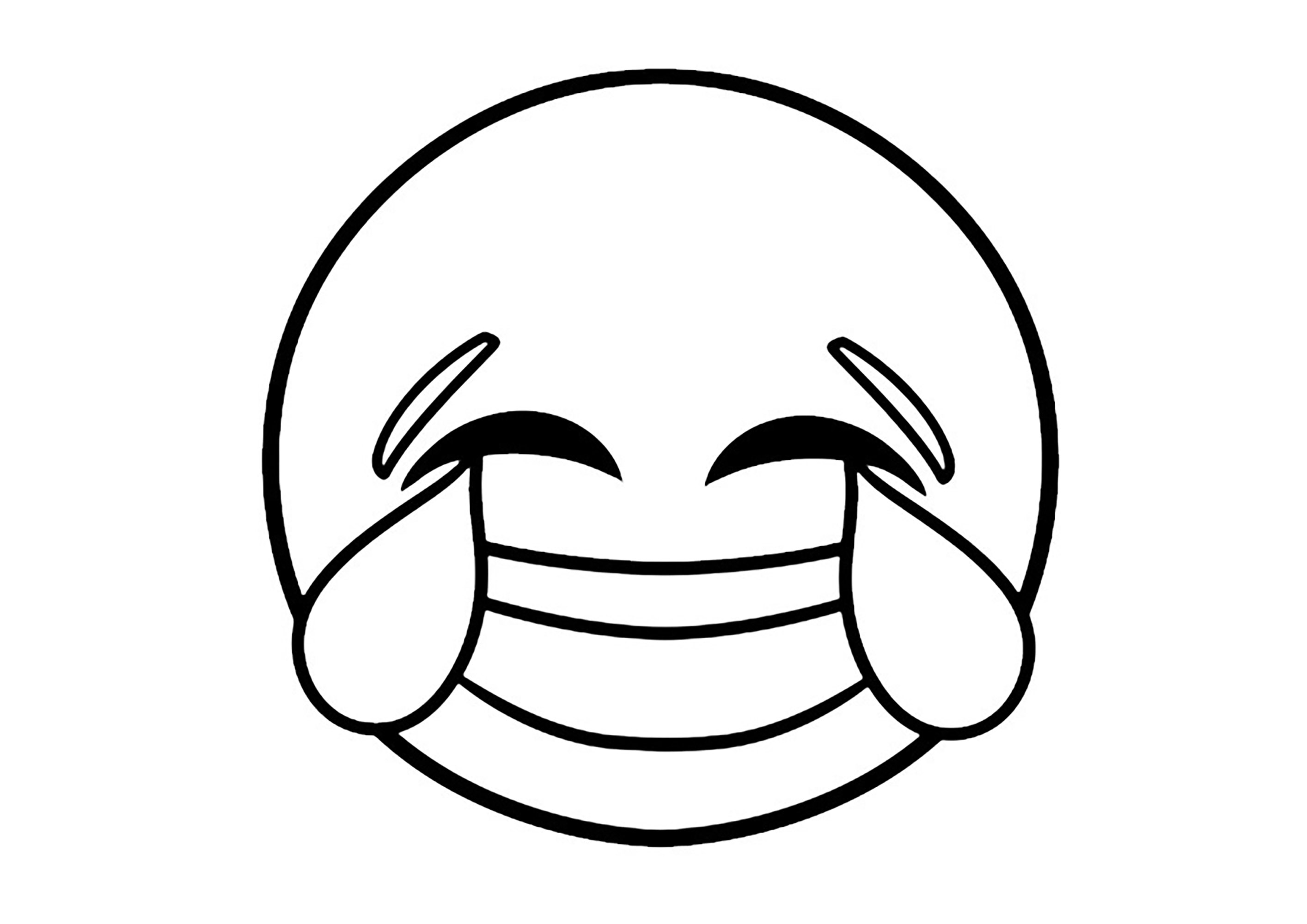 Smiley qui pleure de rire - Coloriages d'Emoji à imprimer