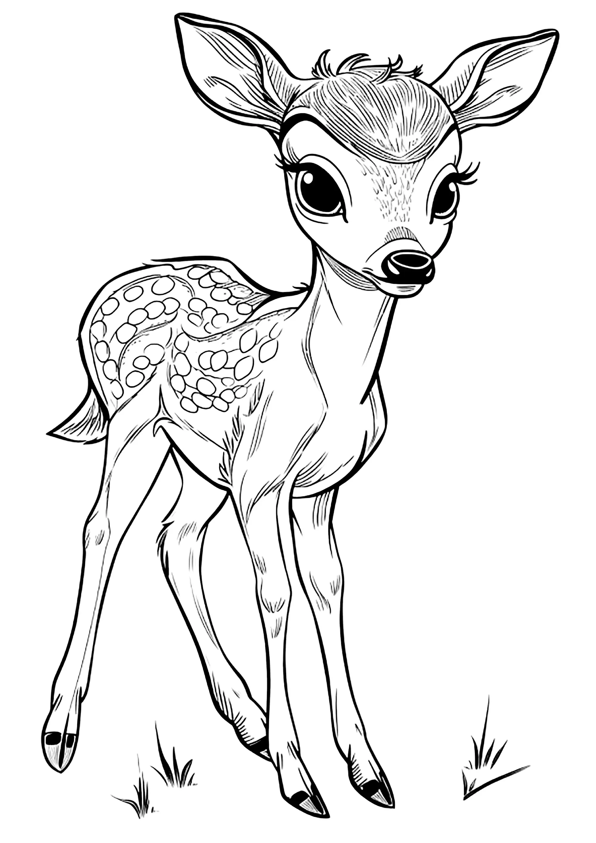 Joli dessin d'un faon à colorier - Coloriages de Faon à imprimer
