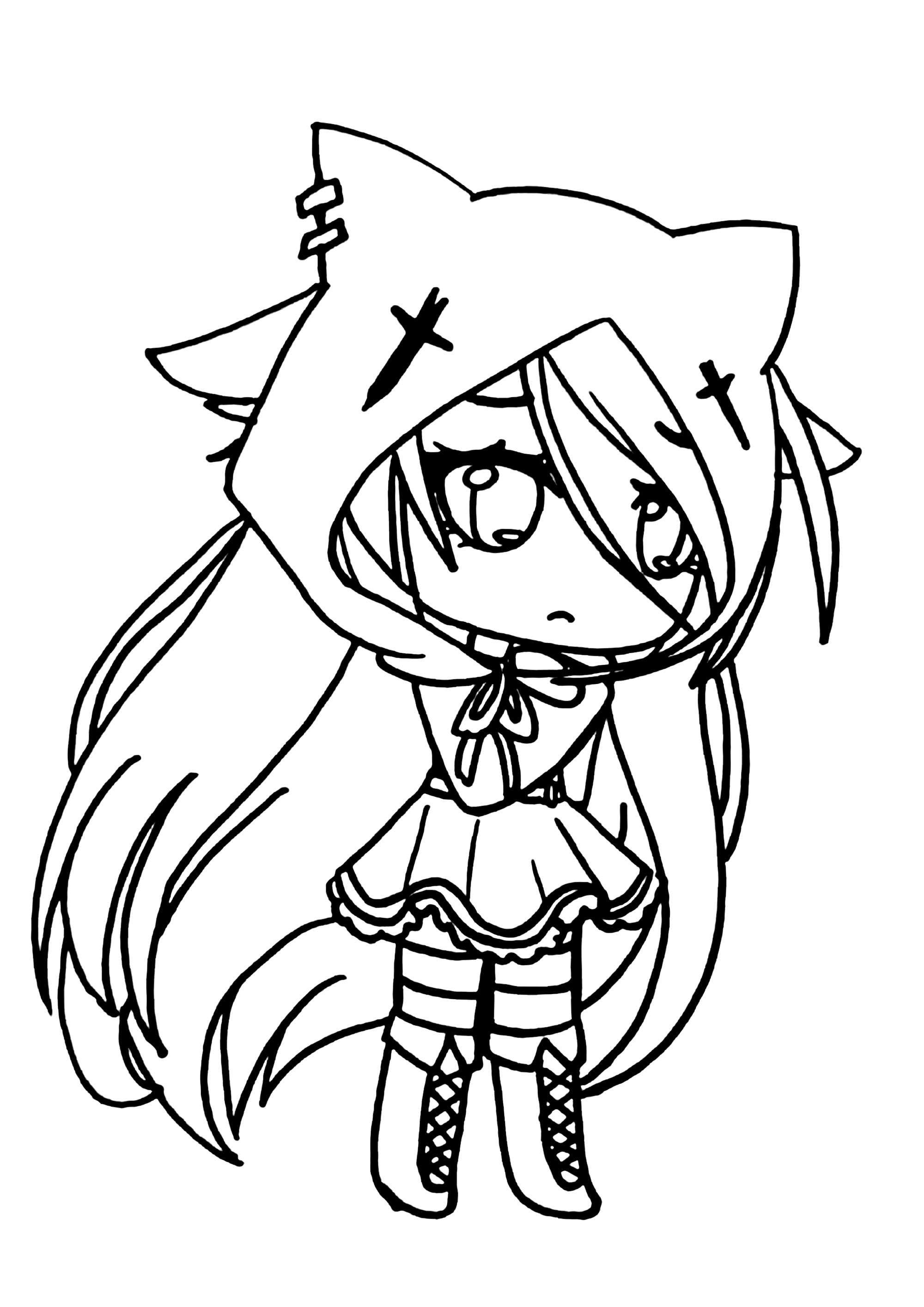 Un des personnages - Coloriages de Gacha Life à imprimer