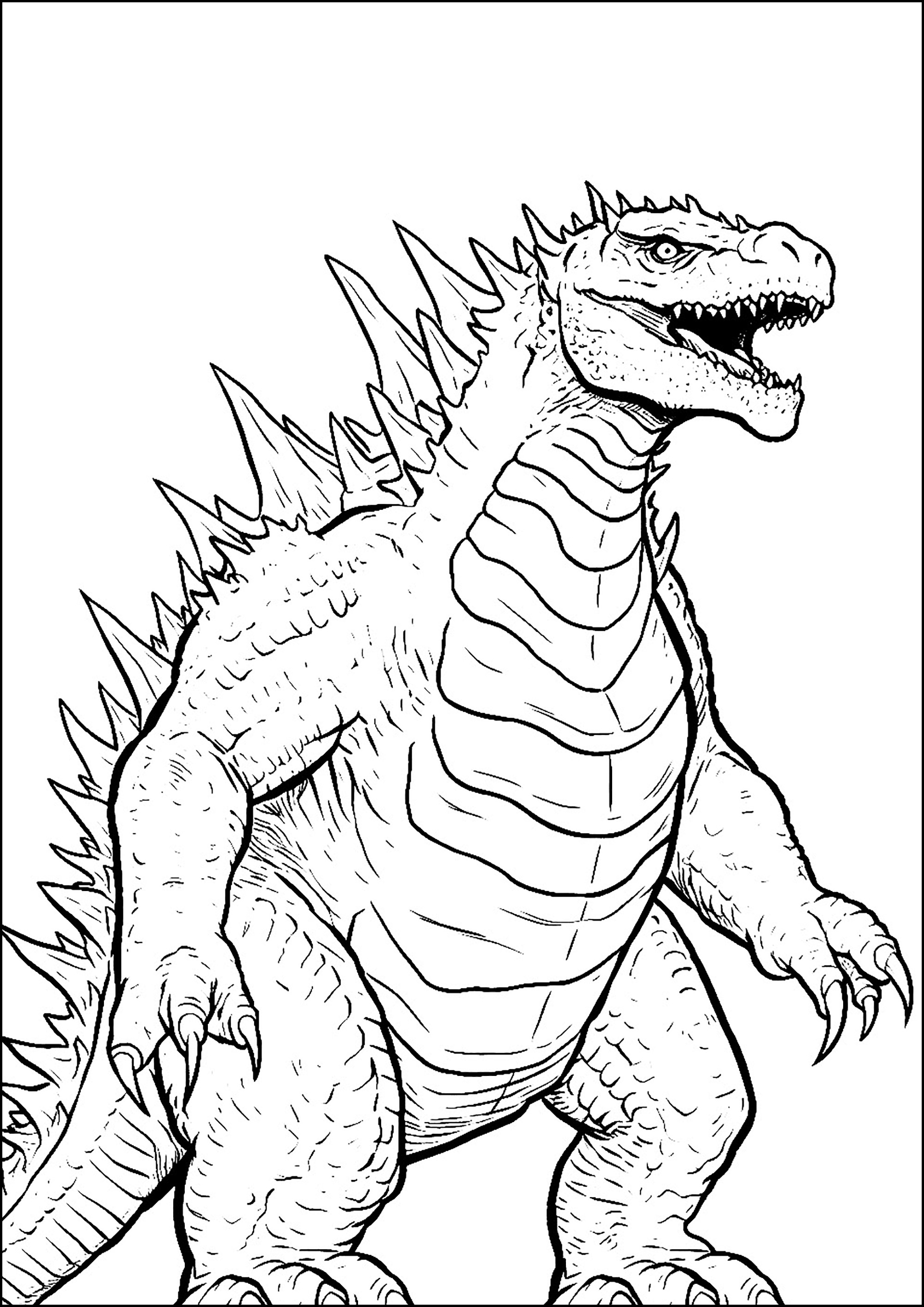 Beau coloriage de Godzilla - Coloriages de Godzilla à imprimer