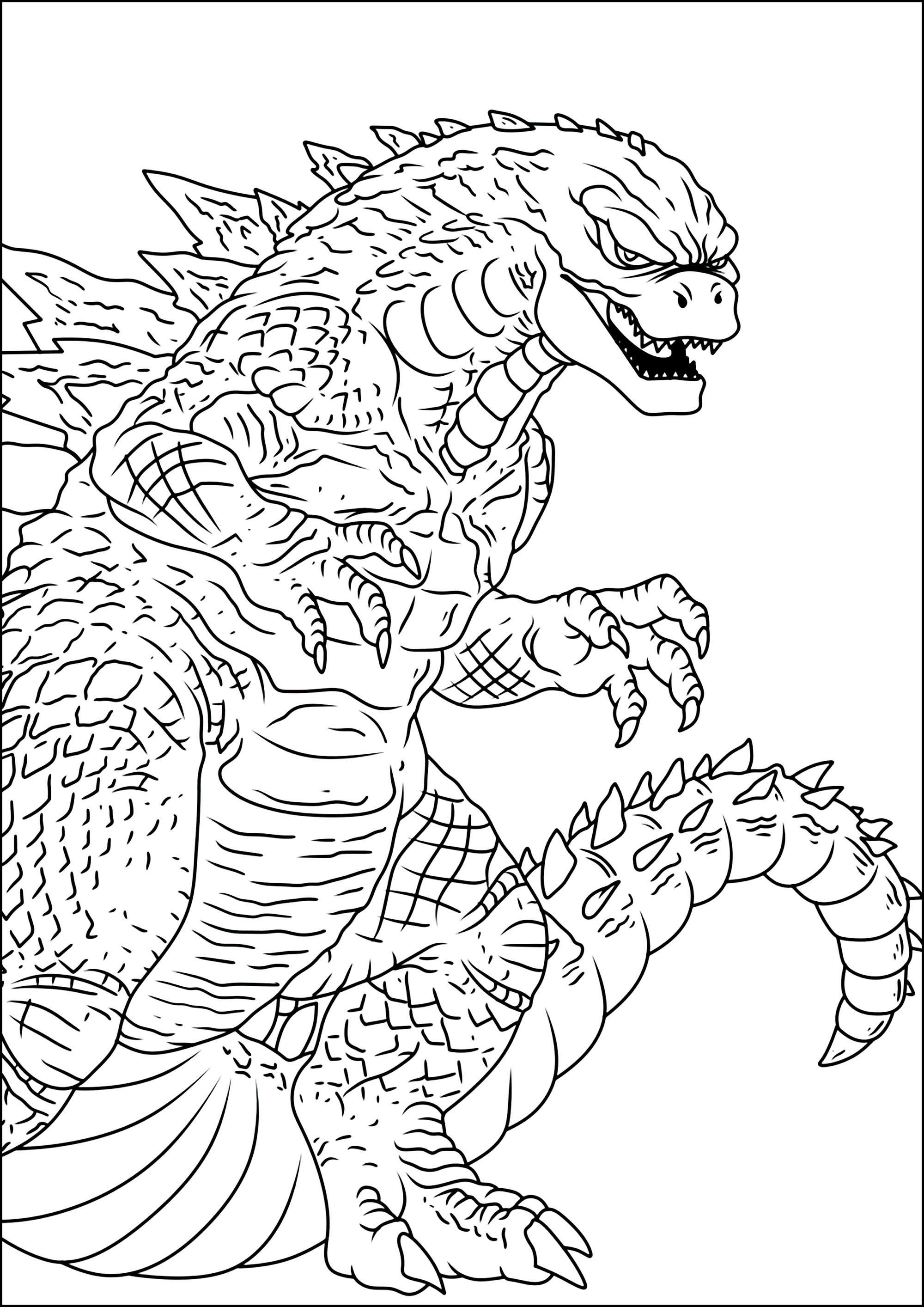 Dessin de Godzilla à colorier - Coloriages de Godzilla à imprimer
