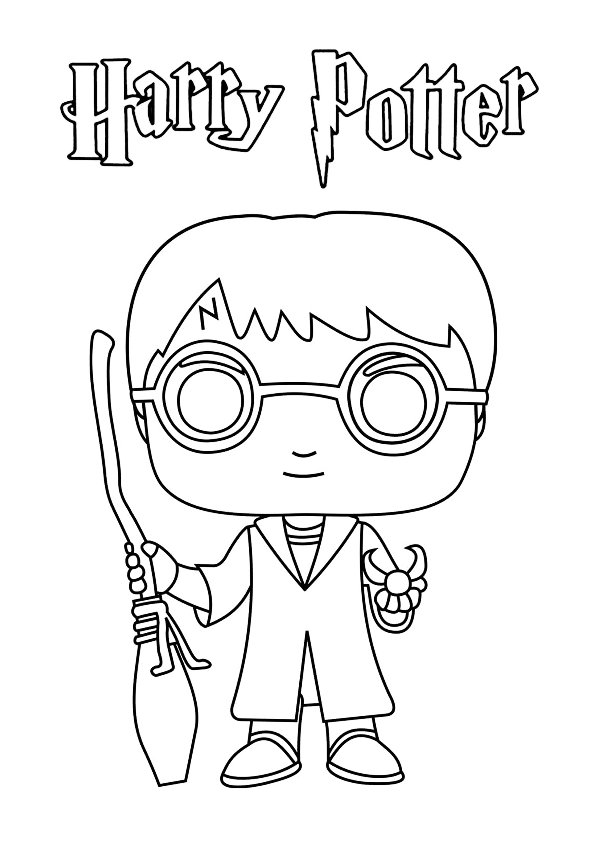 Harry Potter, version très simple - Coloriages d'Harry Potter à imprimer