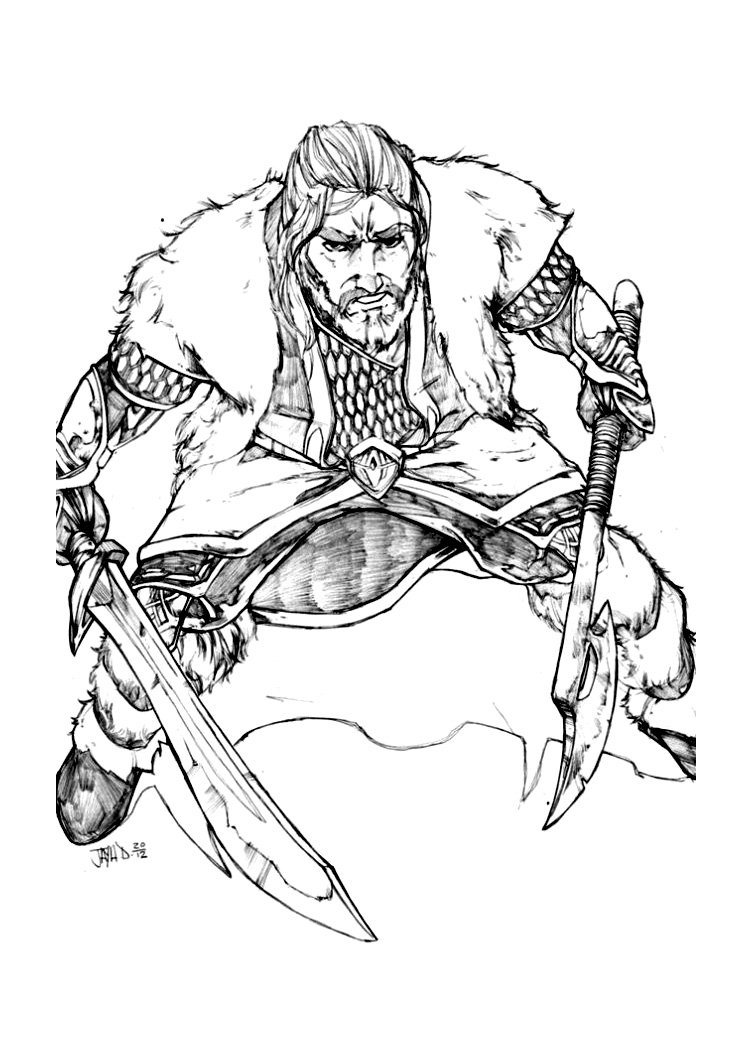 Hobbit : Nain Thorin - Coloriages de Bilbo Le Hobbit à imprimer