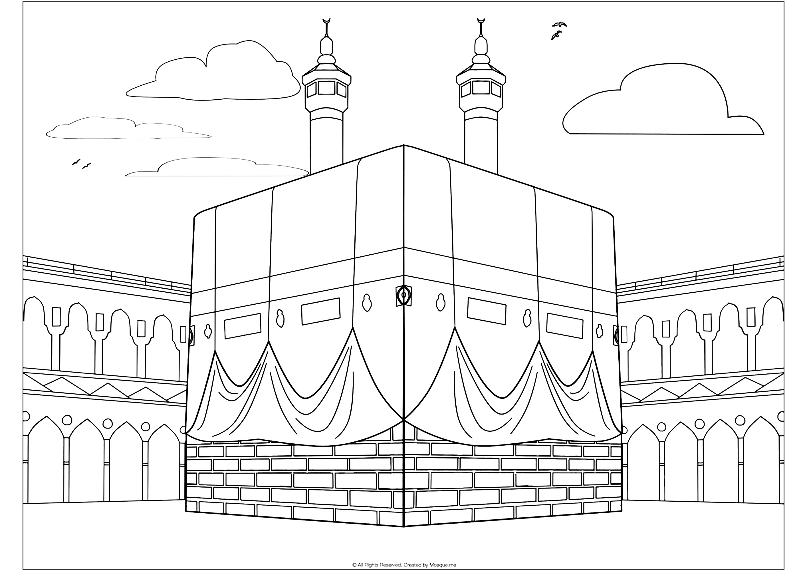 La Mecque - Coloriages d'Islam à imprimer
