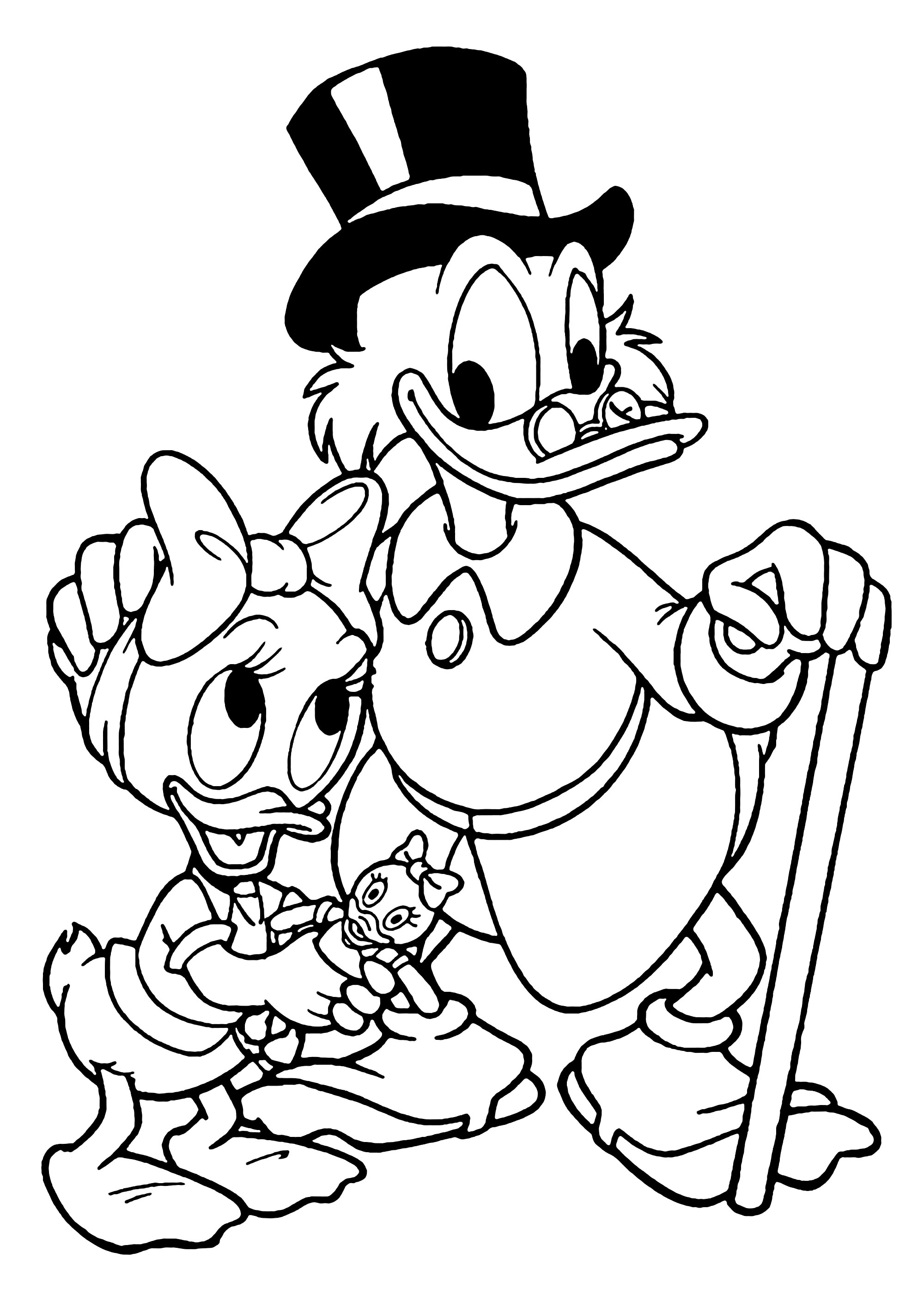 Picsou avec Zaza - Coloriages de La Bande à Picsou à imprimer