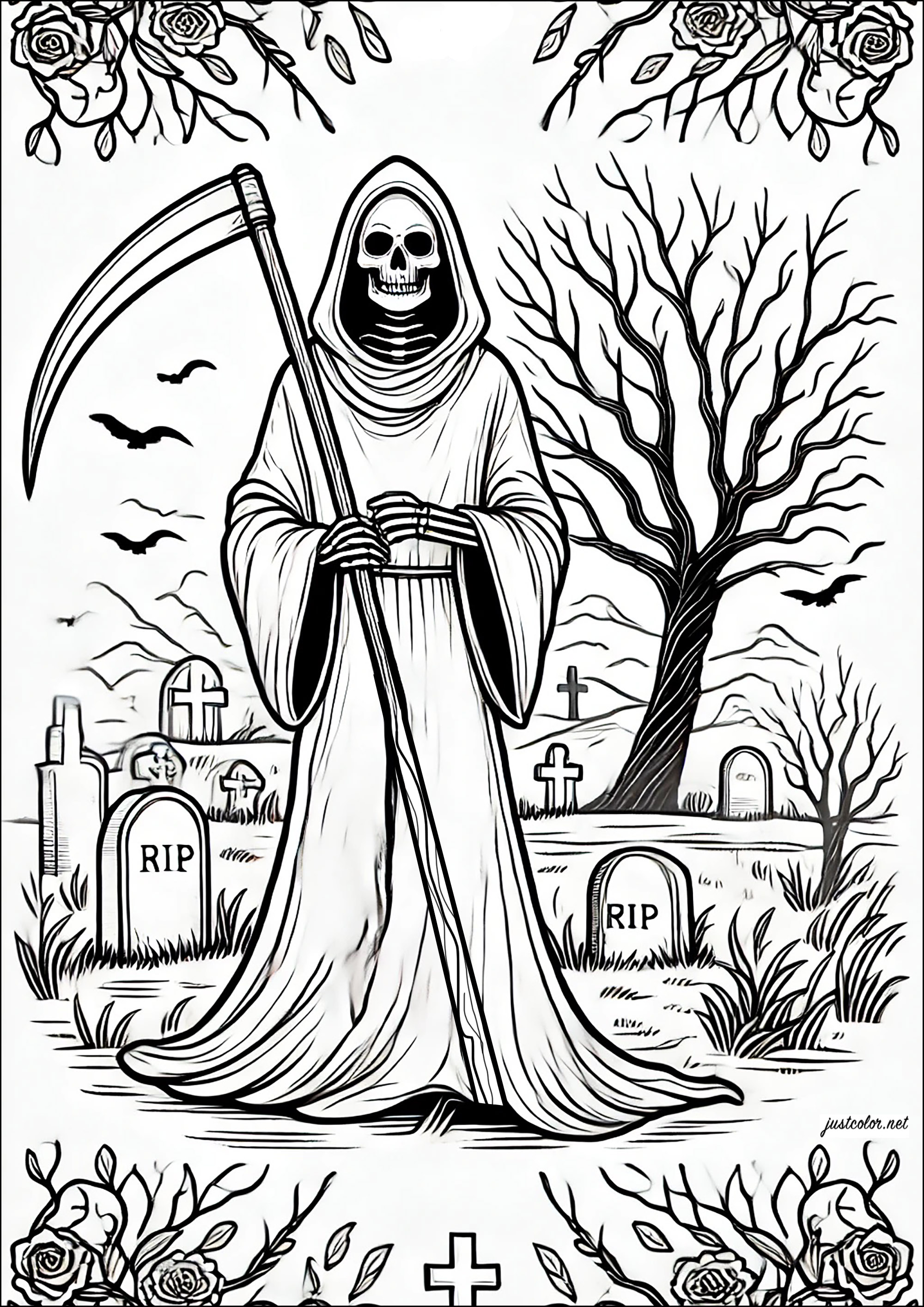 Faucheuse - 00016 - Coloriages de La Faucheuse à imprimer