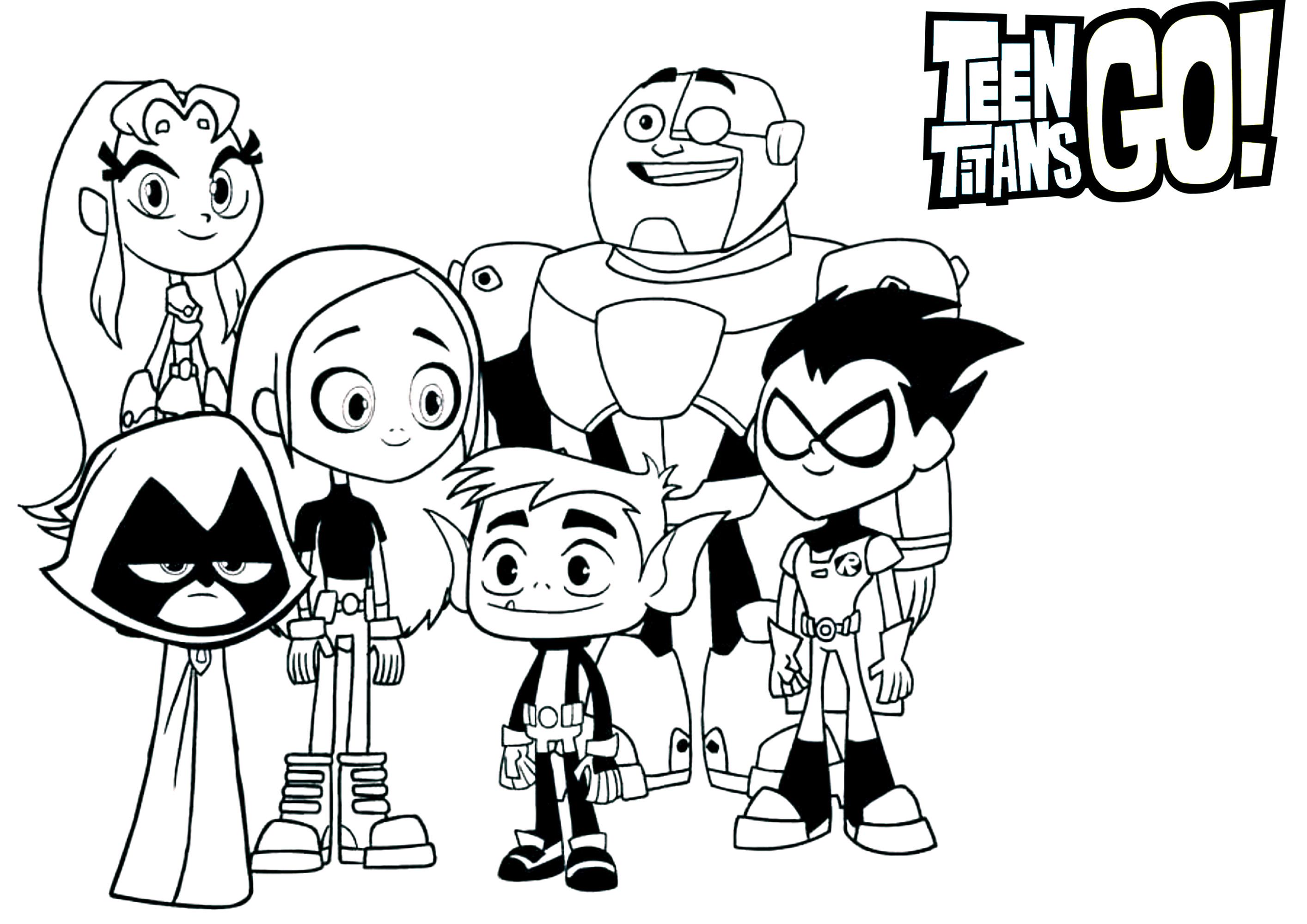Jeunes Titans tous réunis, prêts à passer à l'action - Coloriages de ...