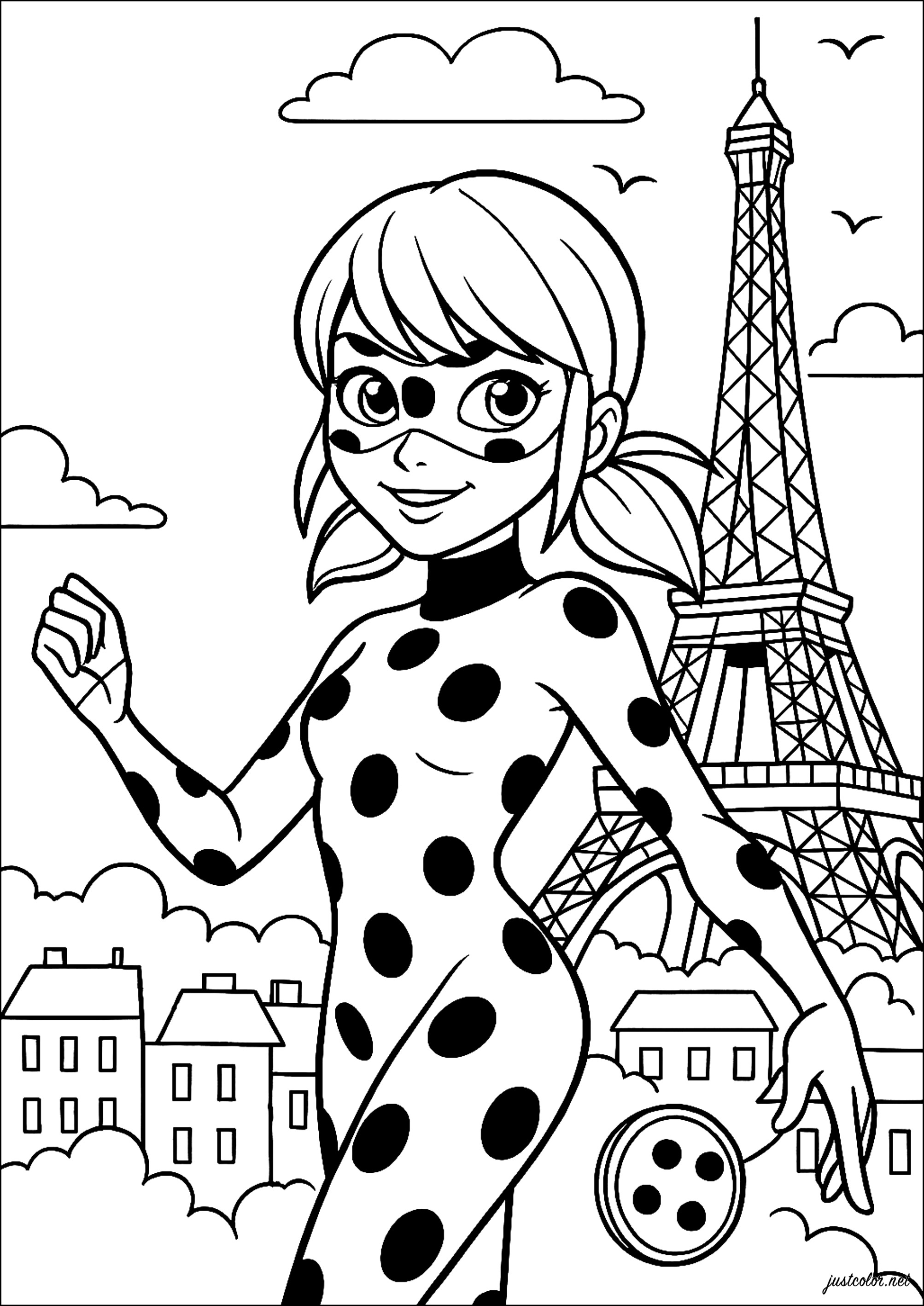 Aventure à Paris - Coloriages de Miraculous / Lady Bug à imprimer