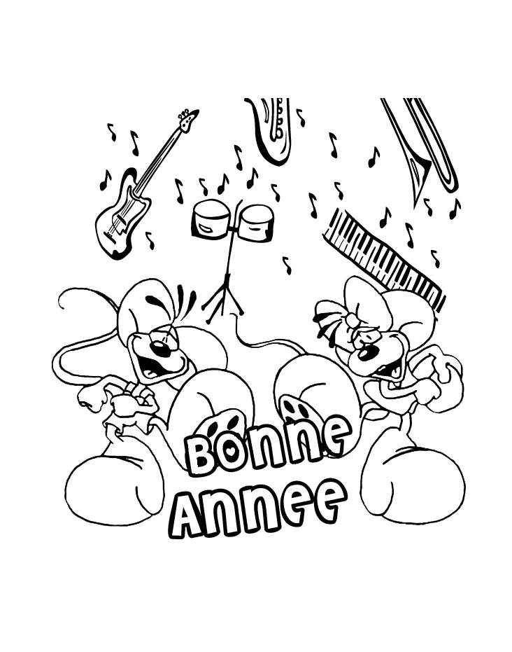 Pages à Colorier De Bonne Année Pour Enfants Coloriage 2023 Bonne