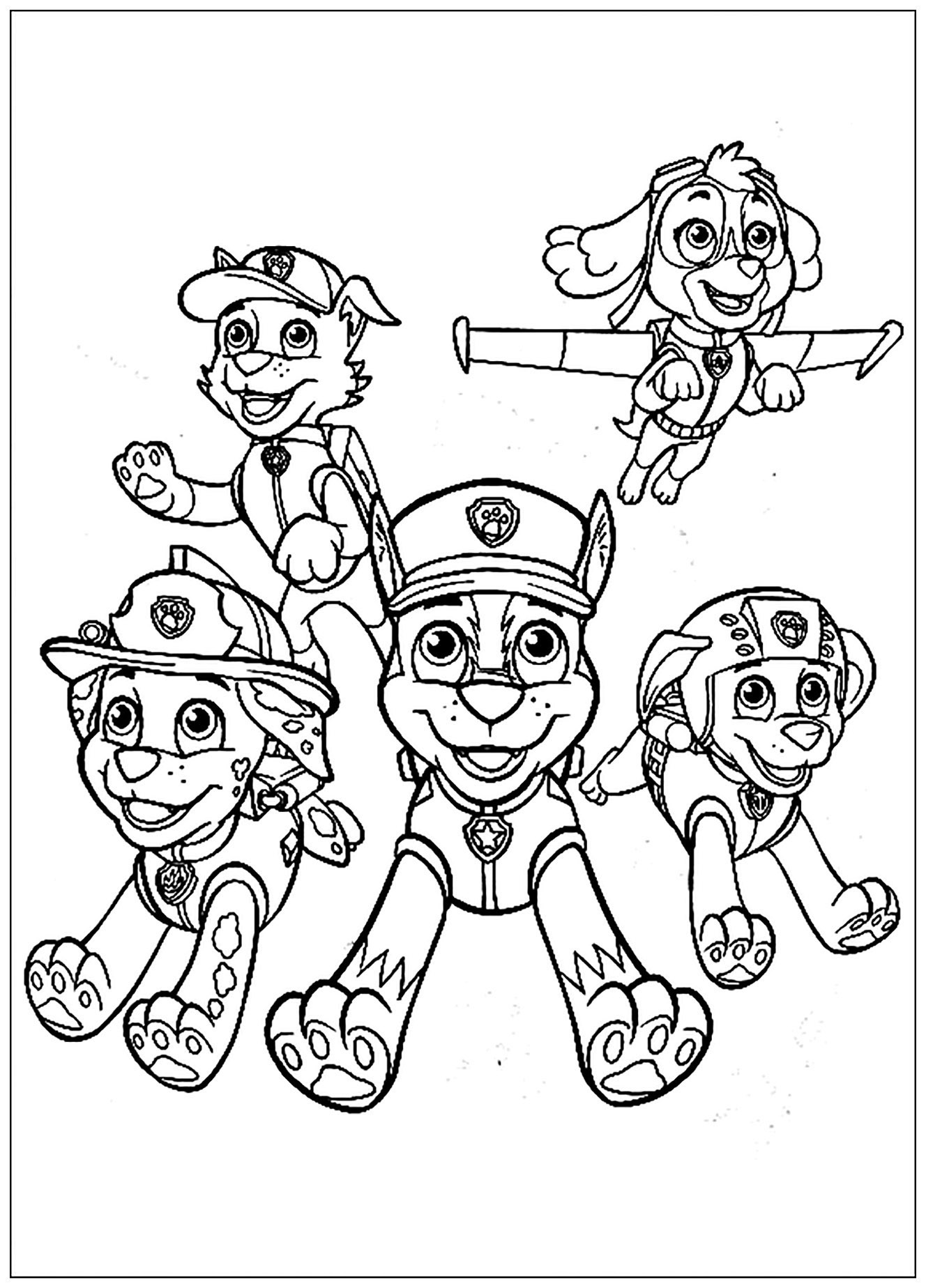 Pat Patrouille : Equipe - Coloriages de La Pat Patrouille à imprimer