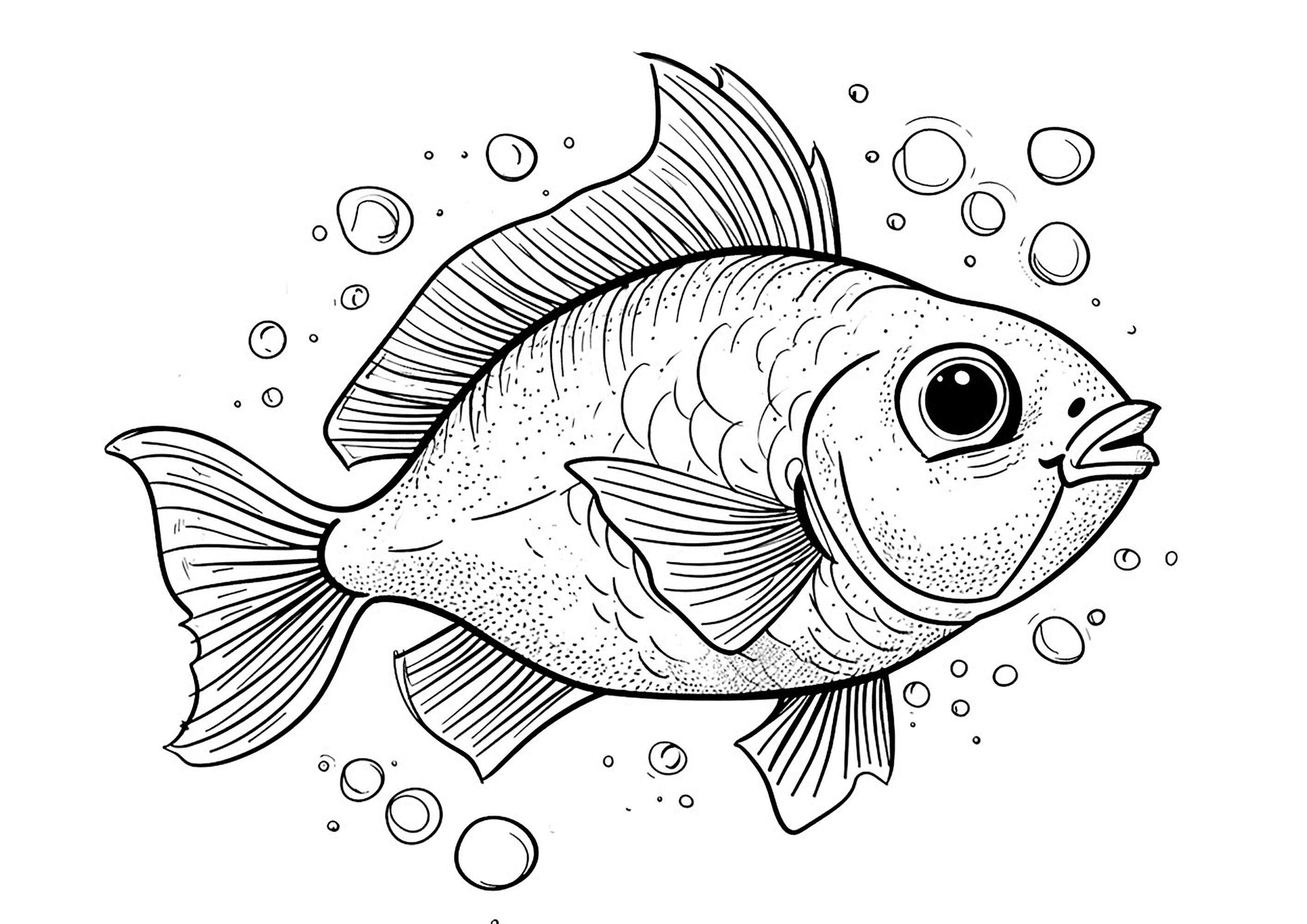 Joli poisson à colorier - Coloriages de Poissons à imprimer