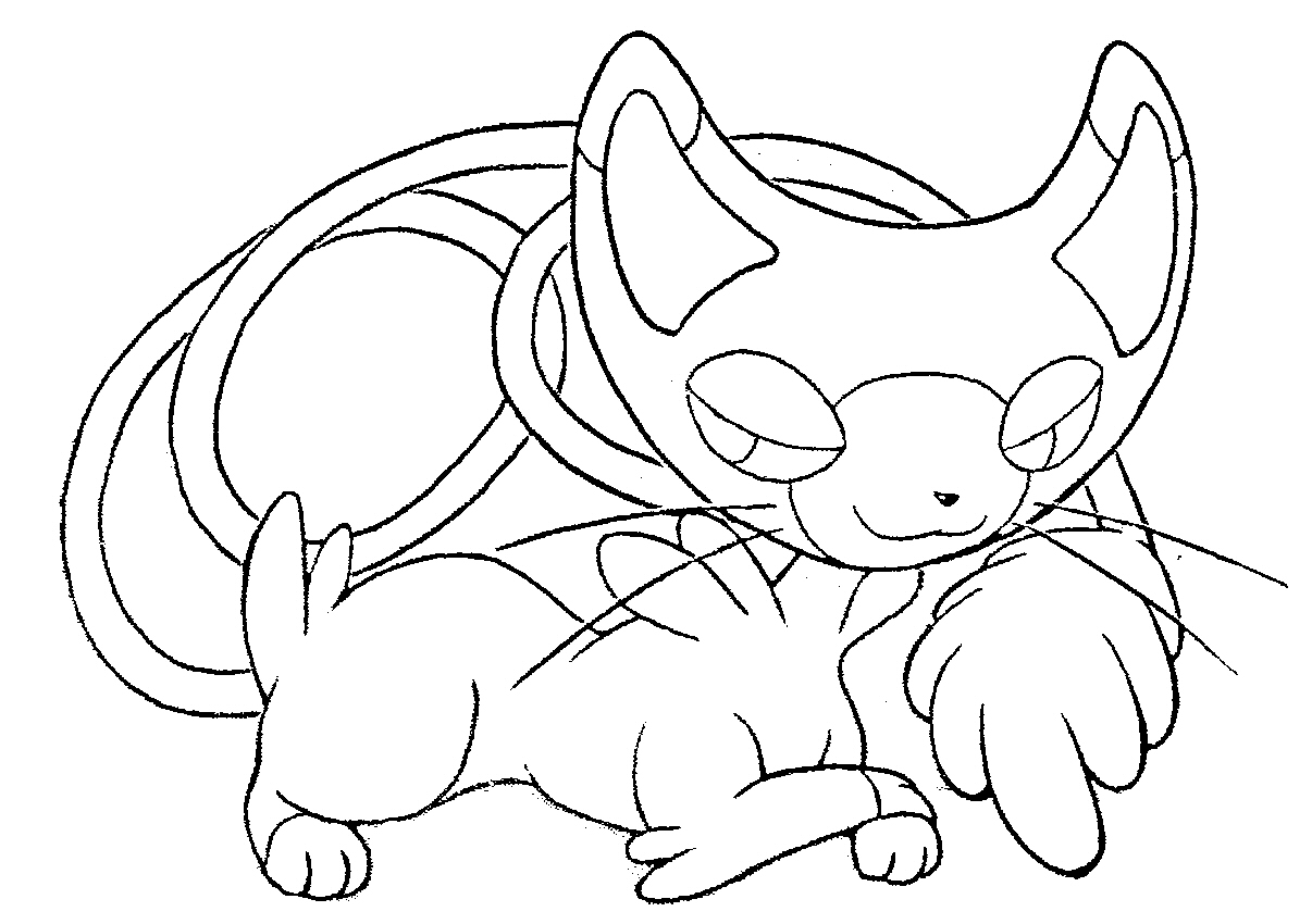 Pokemon chat - Coloriages de Pokemon à imprimer