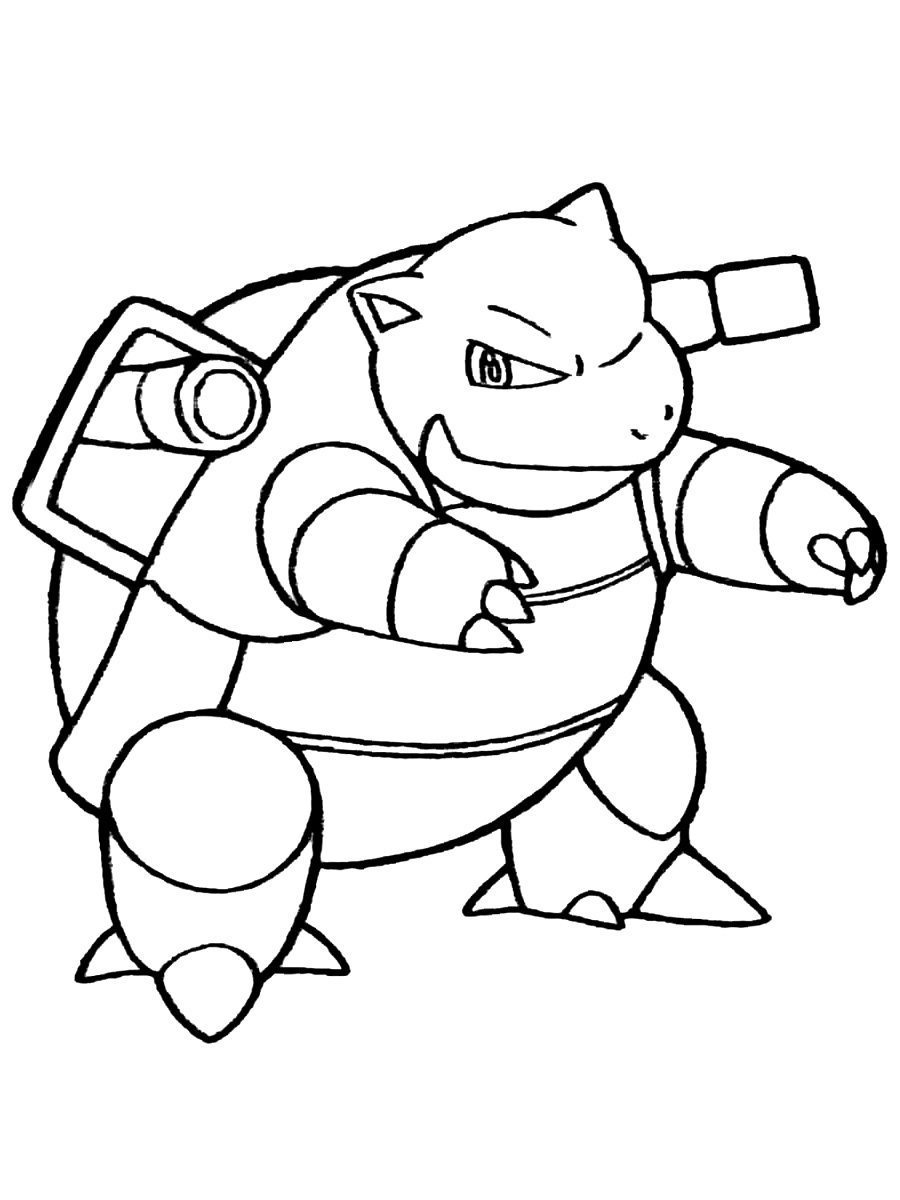 Tortank : Coloriage gratuit - Coloriages de Pokemon à imprimer