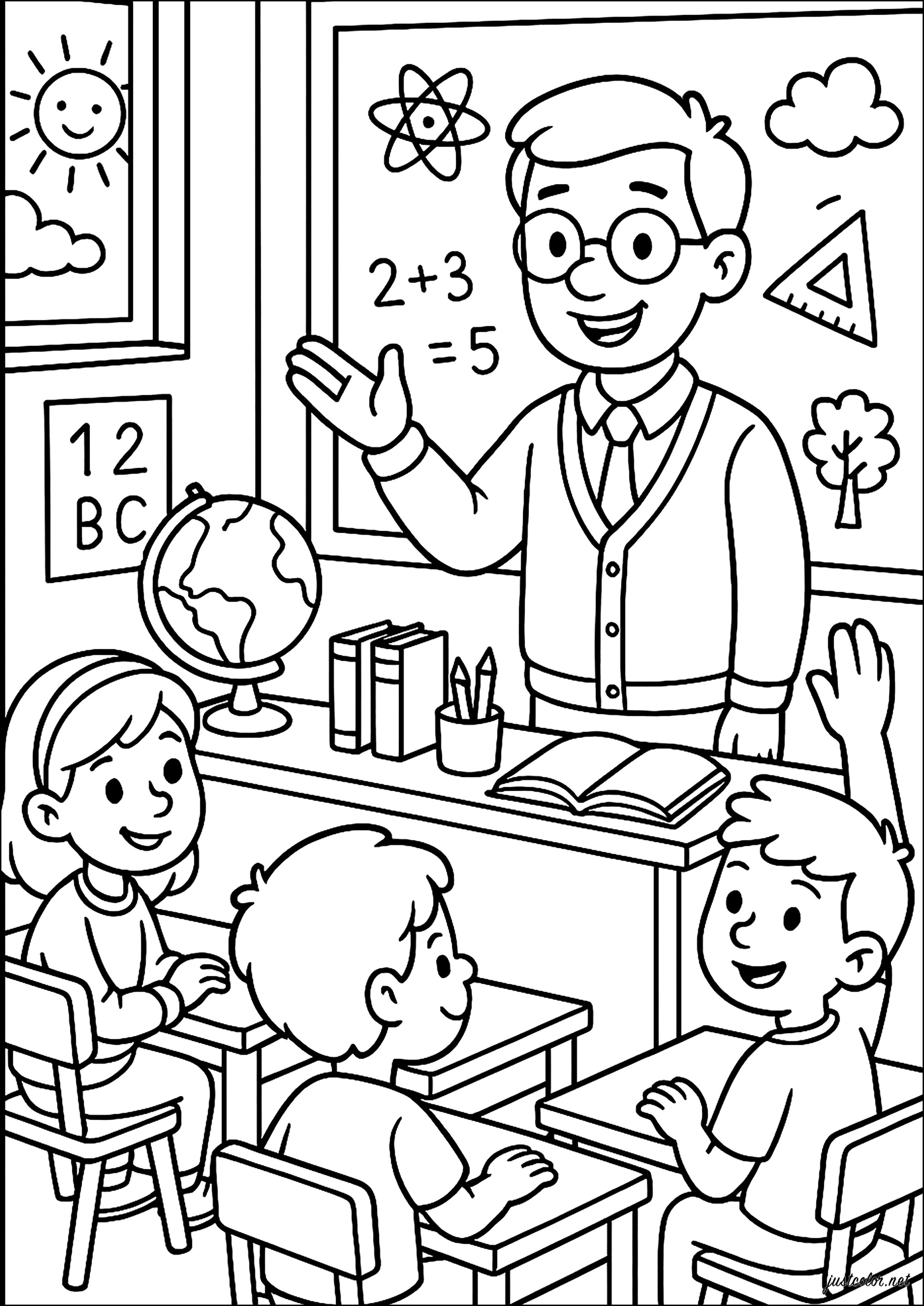 Coloriages Pour Enseignant Pour Enfants Page De Coloriage Pour